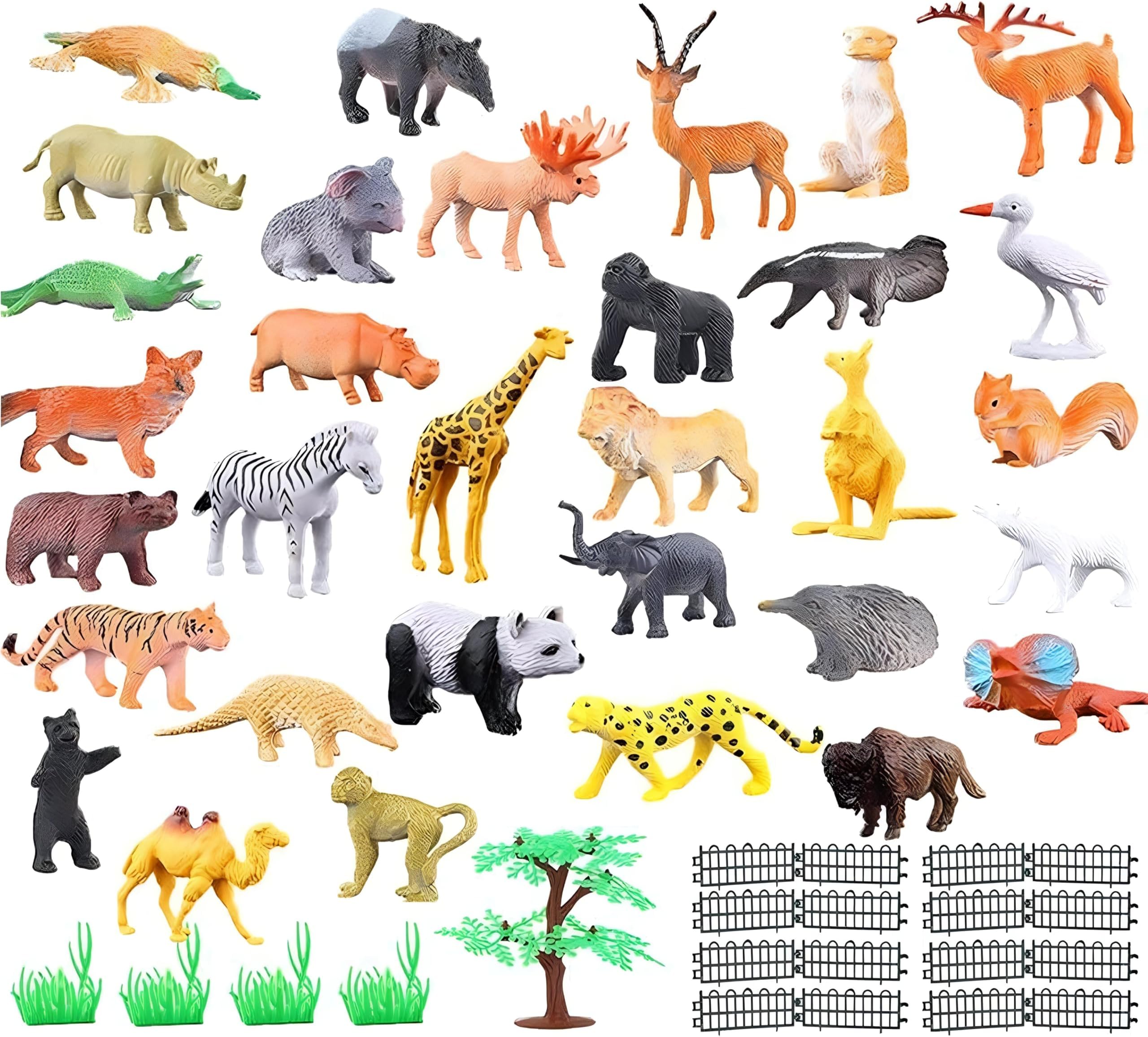 Buy Amitasha 30 Pc Animal Toys for Kids 2 Years Wildlife Figurines ...