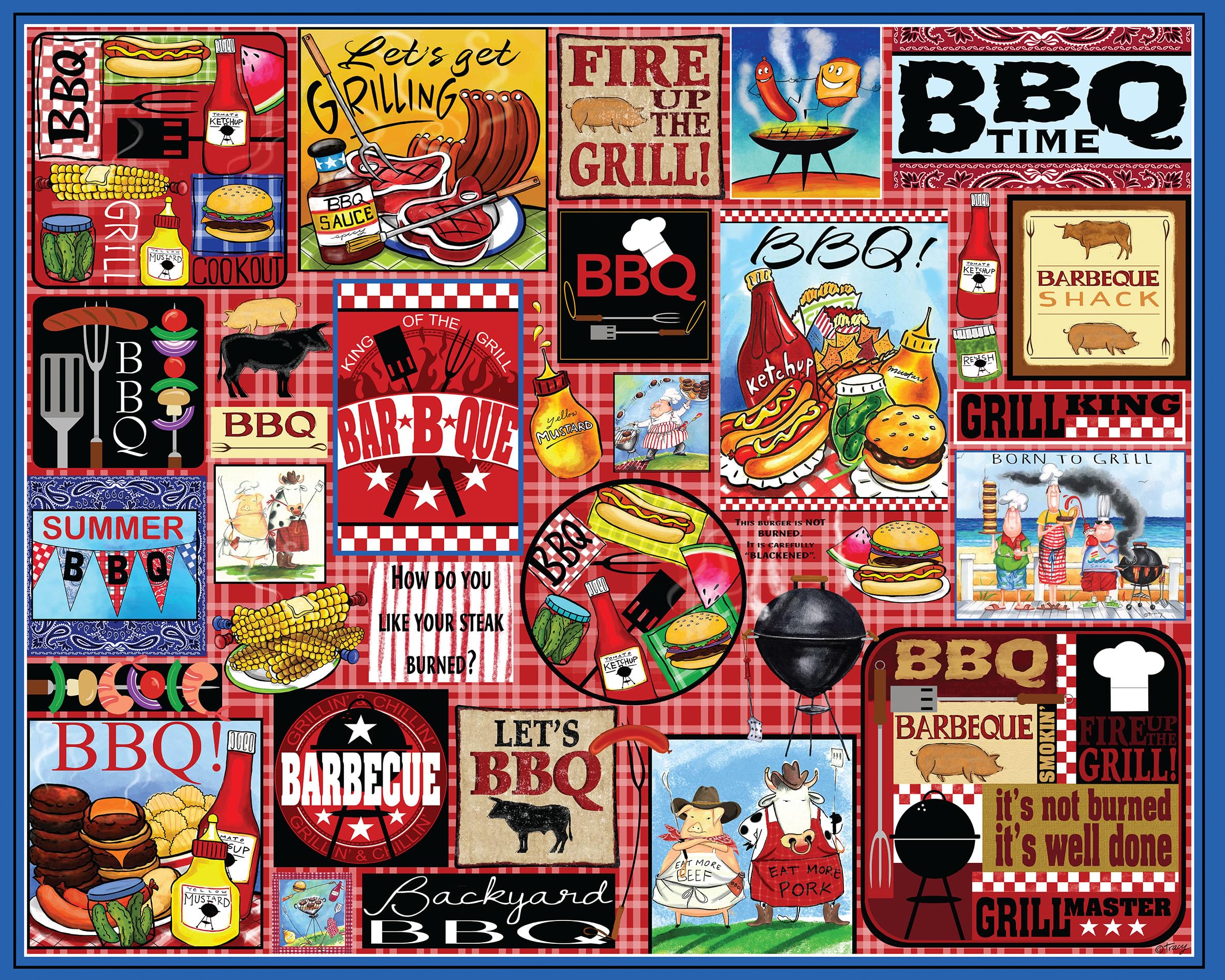 Amazon.com: Ceaco - Tracy Flickinger - BBQ Collage - 1000 Larger Sized ...