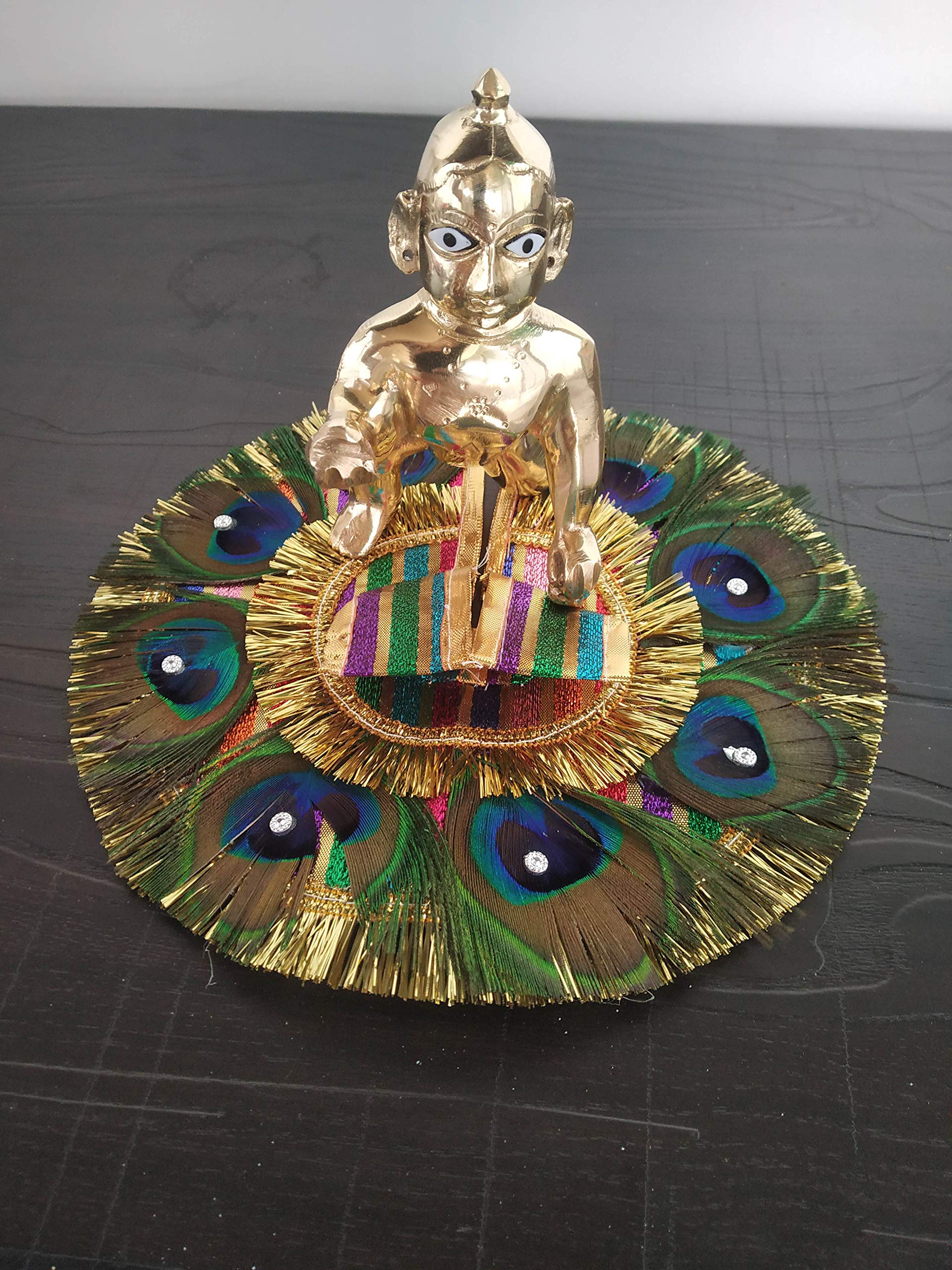 Buy PLANET 007 Brass Laddu Gopal Deity with Laddu Gopal Dress Bal Gopal ...
