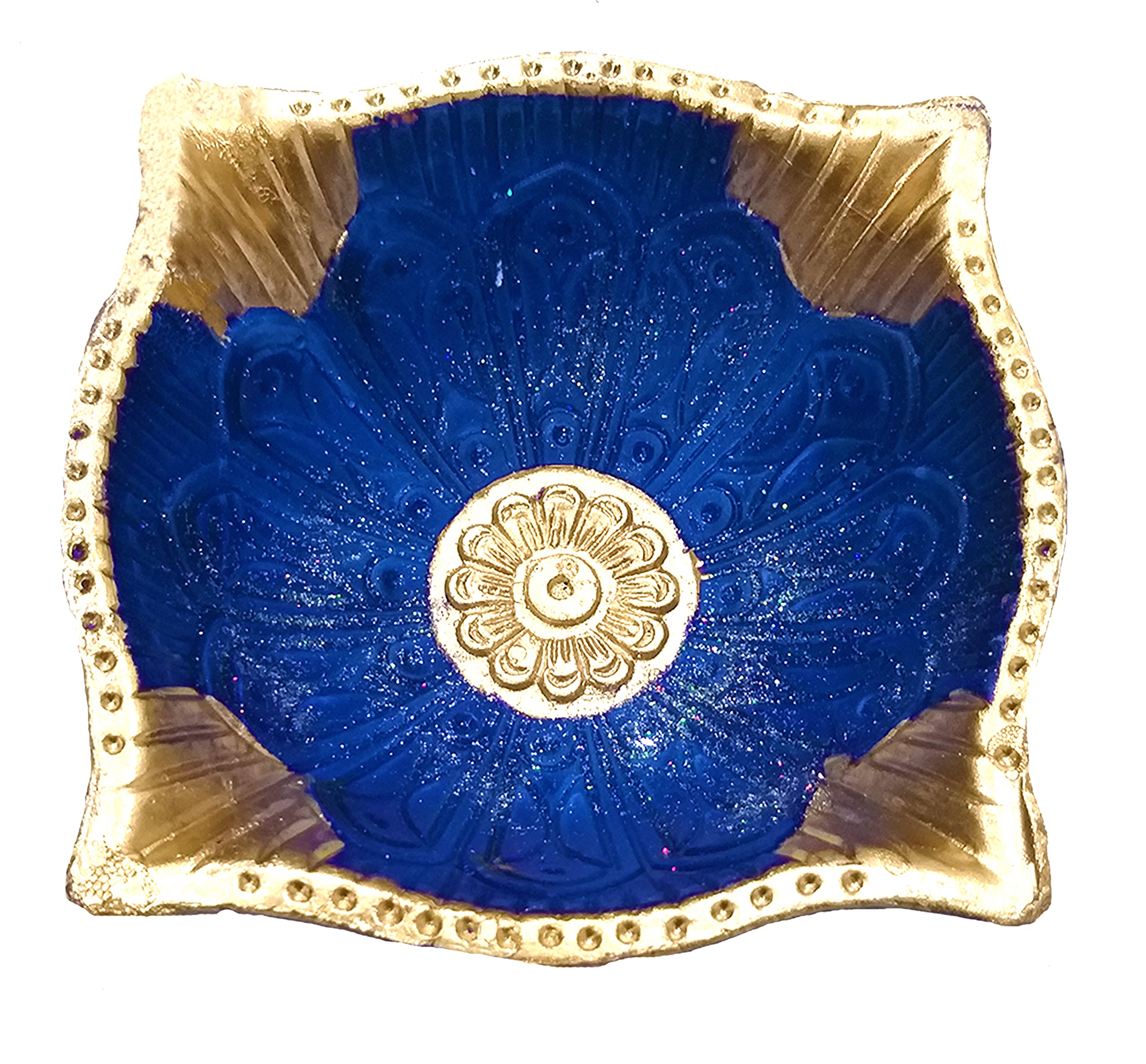 Indian Art & Crafts Handmade Designer earthren Clay Diya Four mukh ...