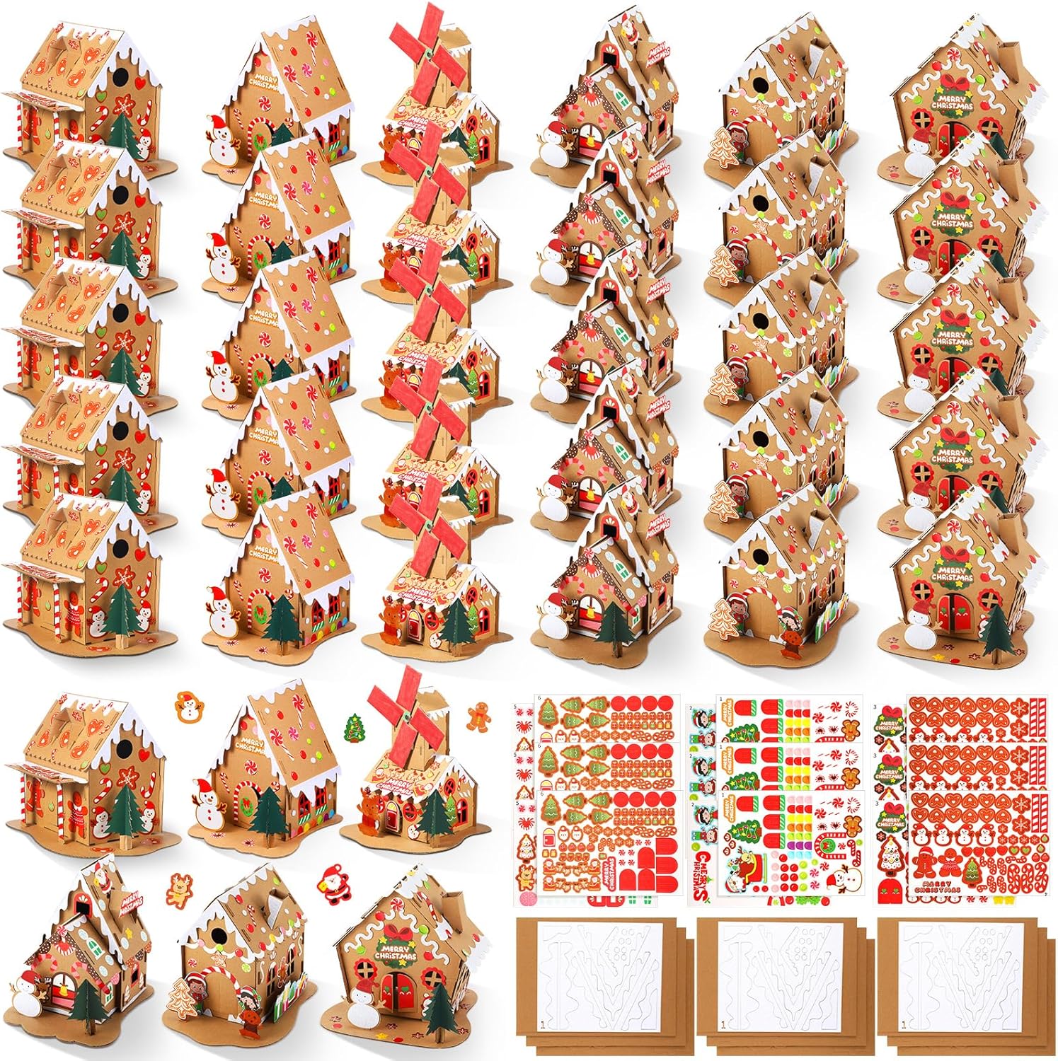 Amazon.com: Libima 36 Pcs Gingerbread House Kit Christmas Crafts for ...