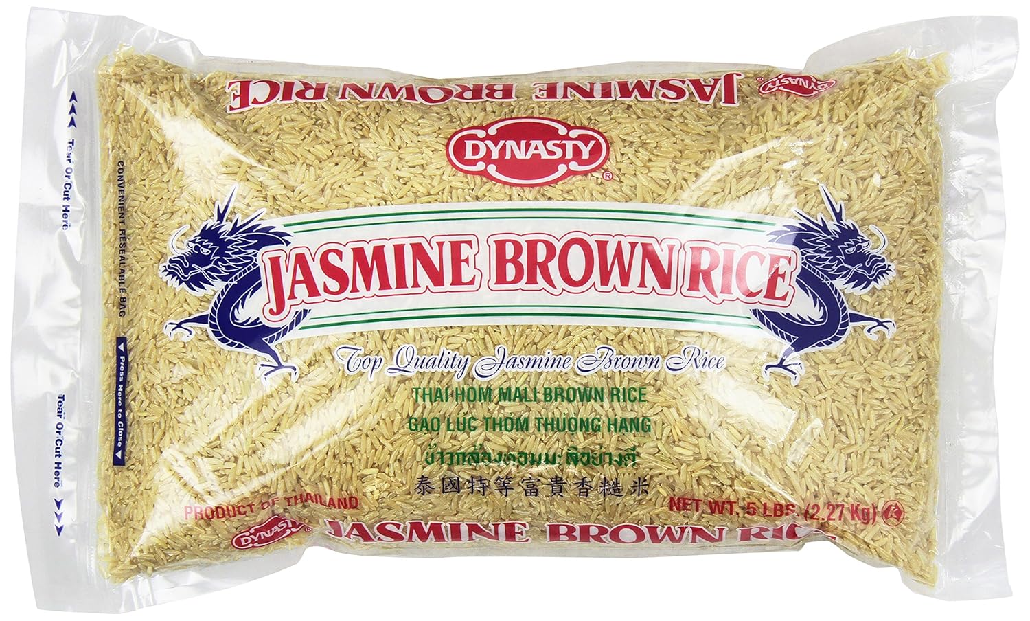 Amazon.com : Dynasty Jasmine Brown Rice, 5 Pound (Pack of 6) : Grocery ...