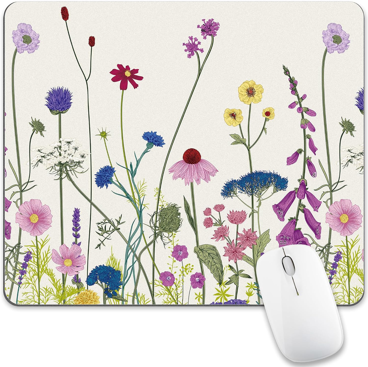 Amazon.com: Flower Mouse Pad Cute, Colorful Floral Summer Rectangular ...