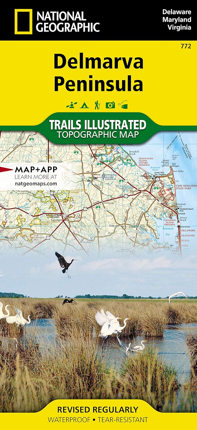 Delmarva Peninsula Map (National Geographic Trails Illustrated Map, 772 ...