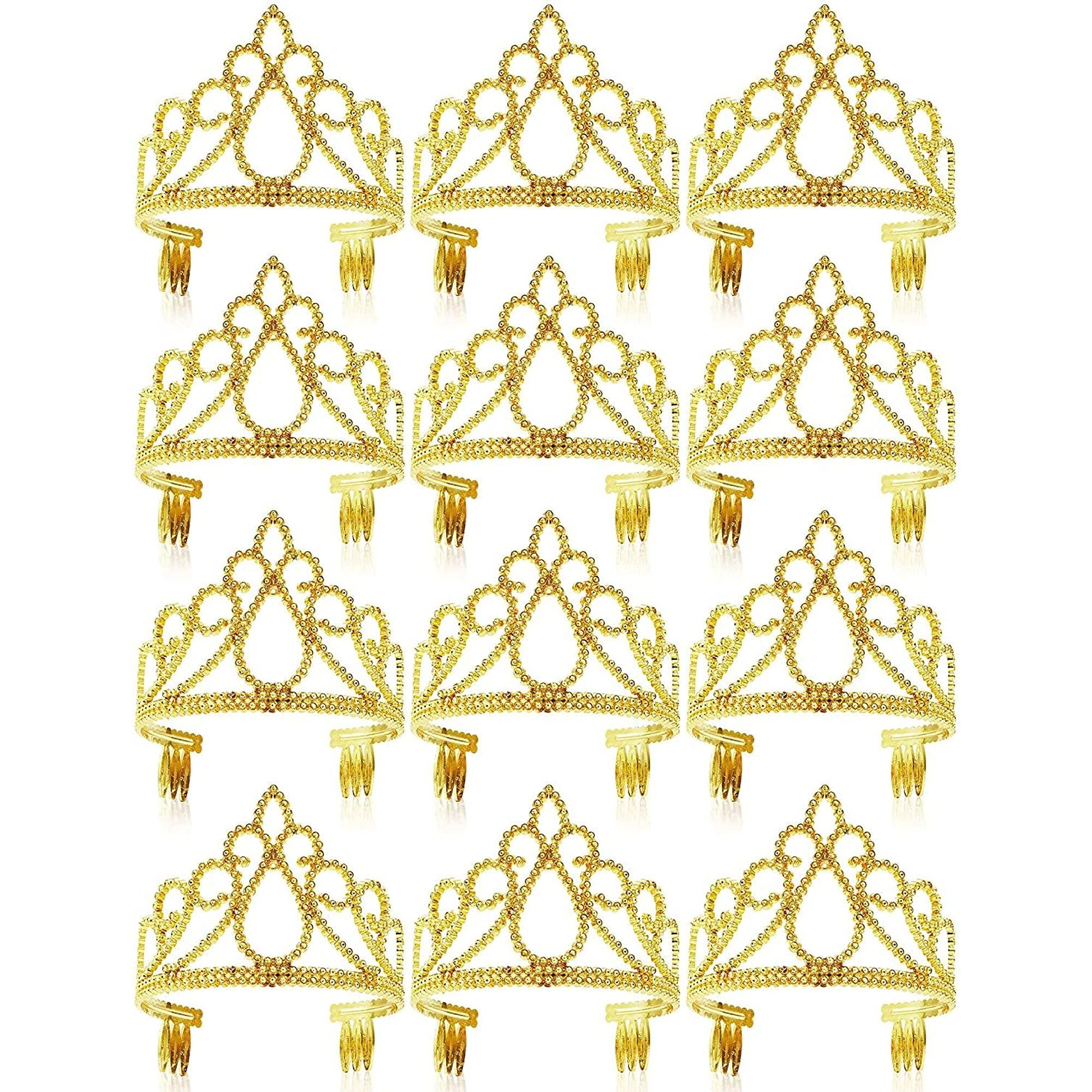 Snapklik.com : BLUE PANDA Princess Crown Tiara Set - 12 Pack Gold ...