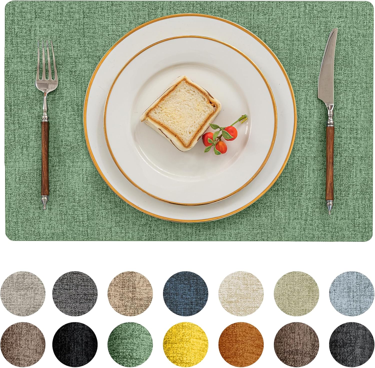 Romanstile Vinyl Placemats Set of 4-12 X 18 Inch - Heat Resistant Place ...