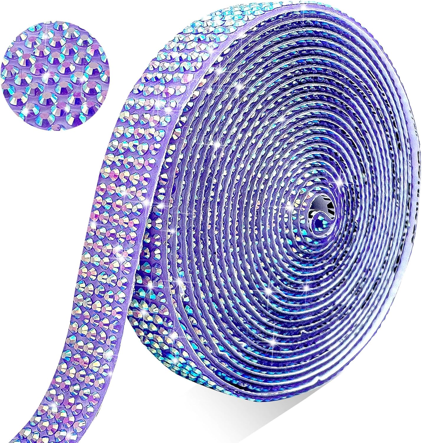 Amazon.com: GUGANEL Self Adhesive Purple AB Rhinestone Ribbon Crystal ...