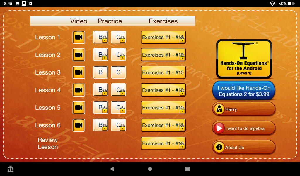 Hands-On Equations 1:The Fun Way to Learn Algebra - App on the Amazon Appstore