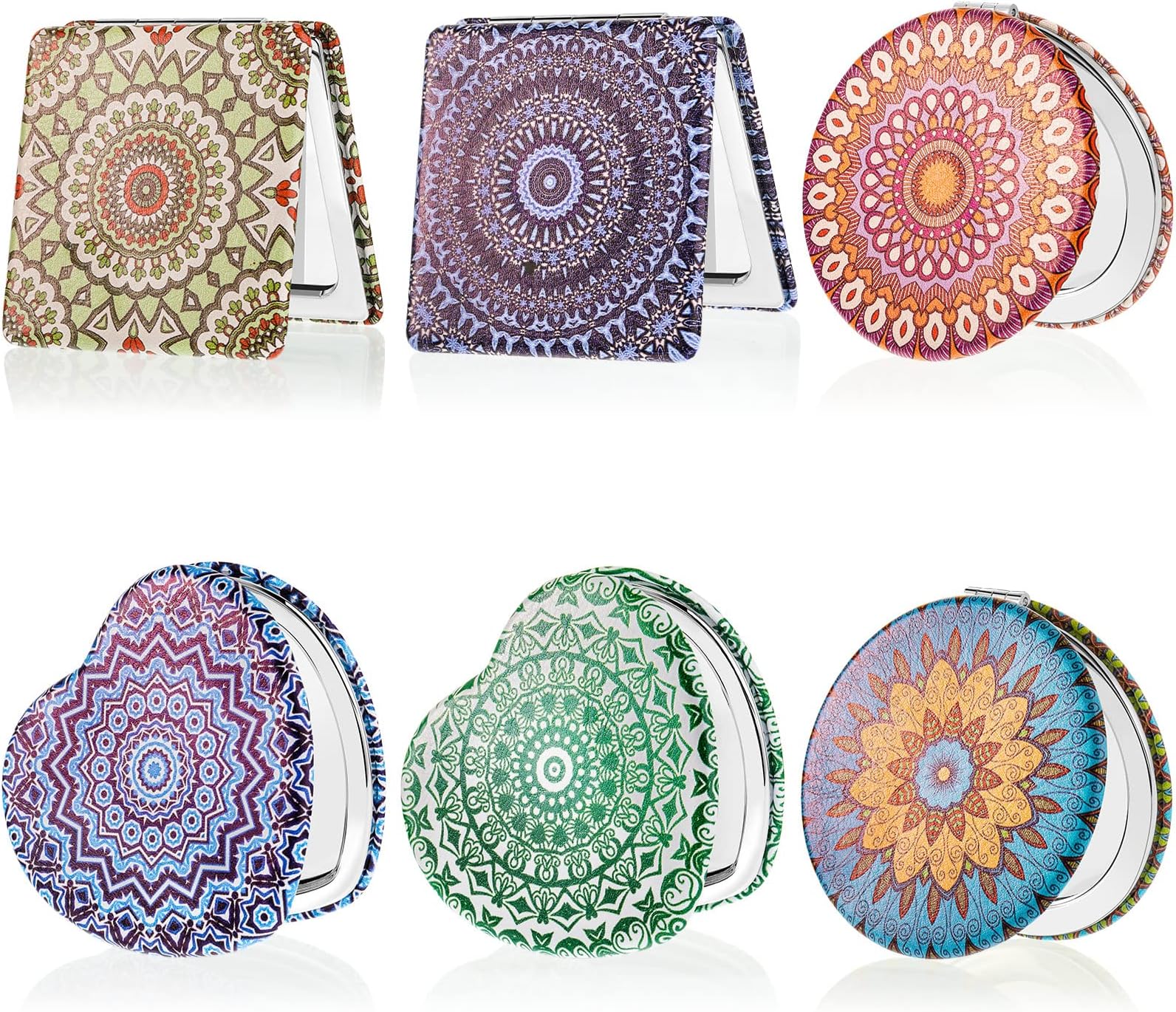 Amazon.com: Vicenpal 6 Pieces Rose Pattern Pocket Mirrors for Women ...