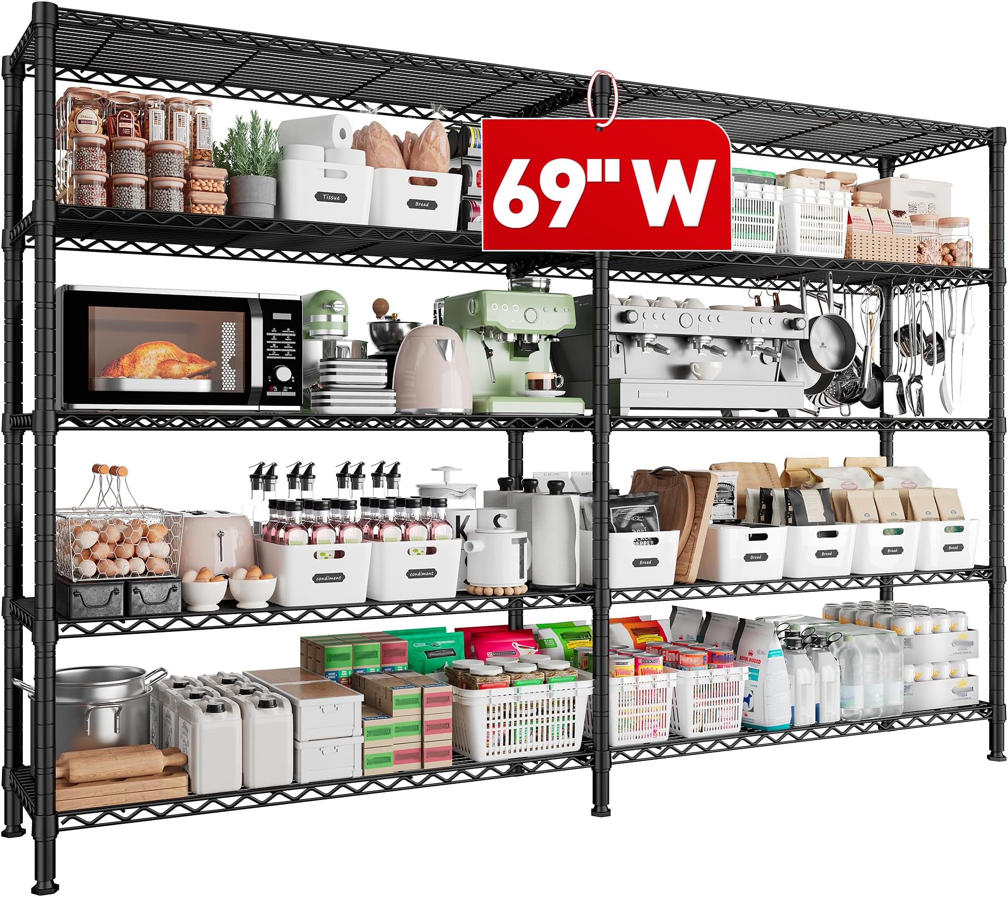 Amazon.com: Storage Shelves Heavy Duty, 48" L x 20" W x 72" H Garage ...