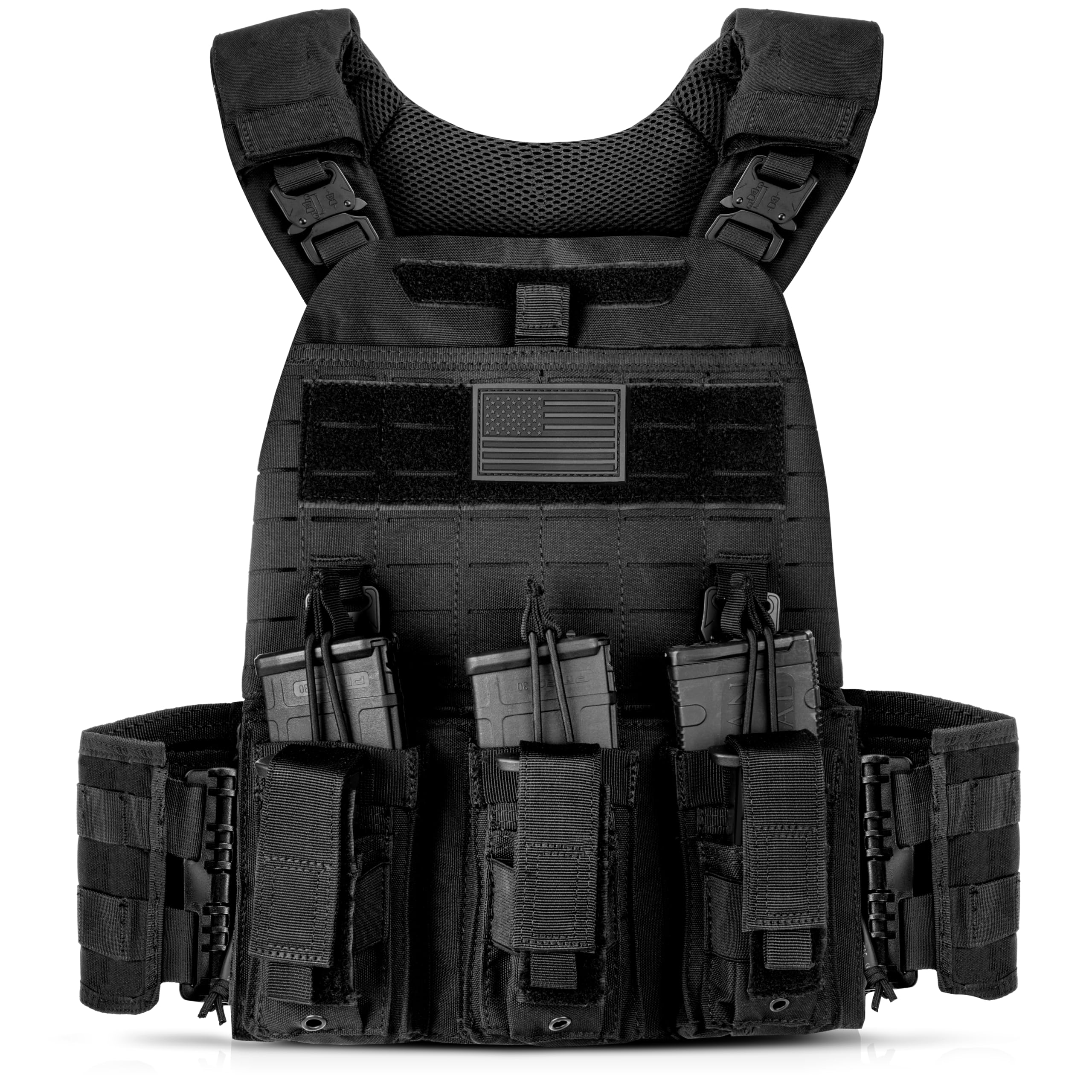 Tactical vest for combat training - Military Laser Cut Airsoft Utility ...