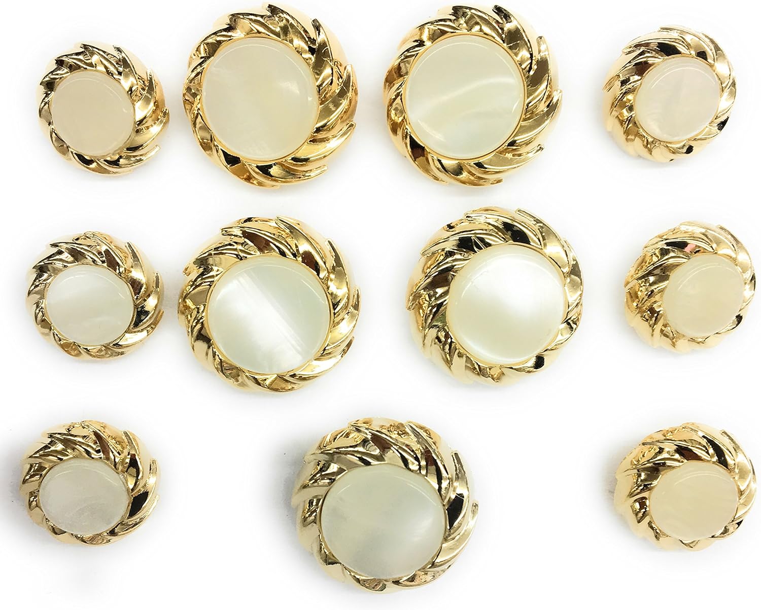 Gold Buttons Set with Pearl Settings Set -7/8", 5/8"~ Gold Pearl ...