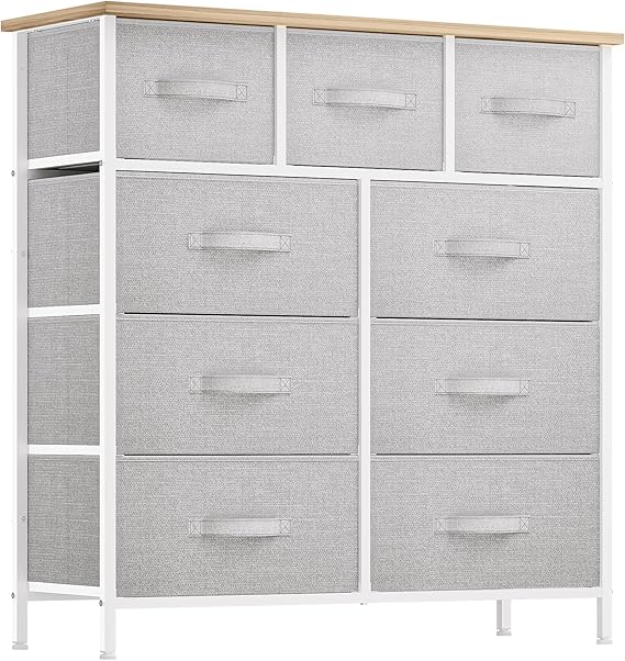 Amazon.com: YITAHOME 9 Drawers Dresser for Bedroom, Fabric Storage ...