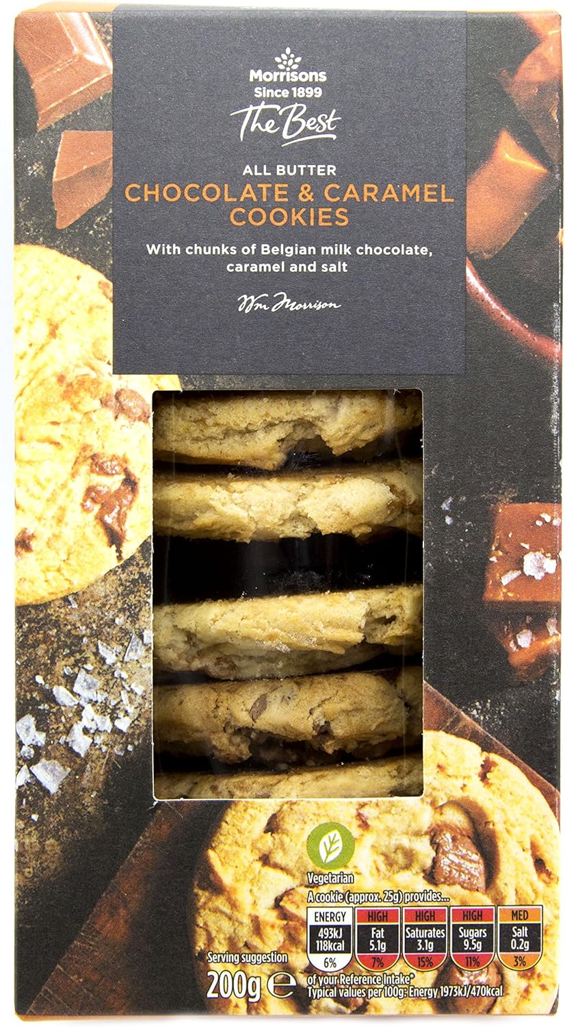 Morrisons The Best Salted Caramel Cookies, 200g : Amazon.co.uk: Grocery