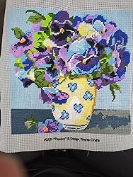 Amazon.com: Design Works Crafts, 10" x 10" Needlepoint Kit, Pansies