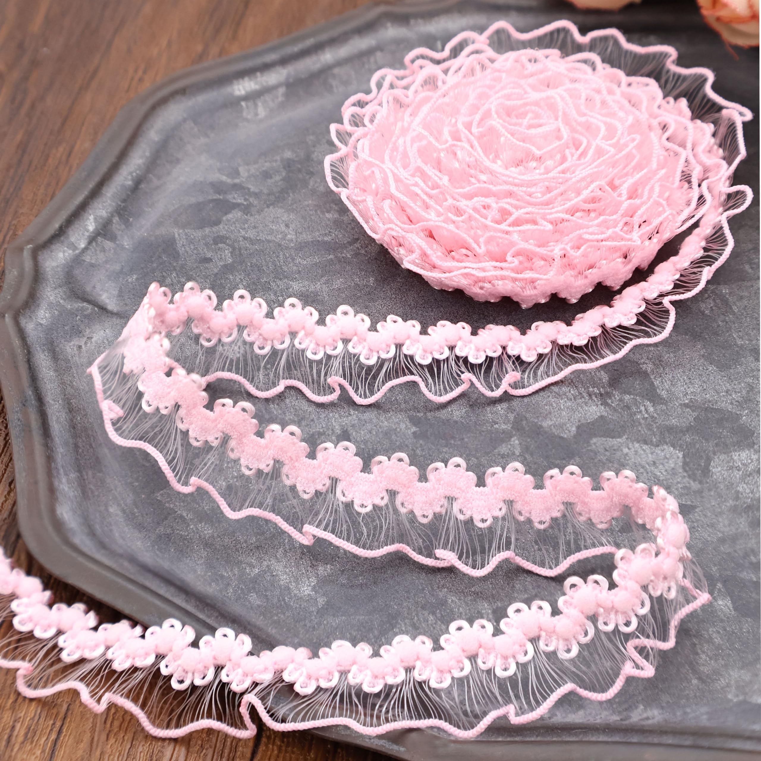 Amazon.com: IDONGCAI Elastic Ruffle Lace Trim 10Yards 0.4Inch Stretch ...