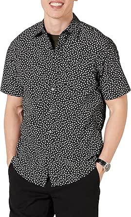 Amazon.com: Amazon Essentials Men's Regular-Fit Short-Sleeve Print ...