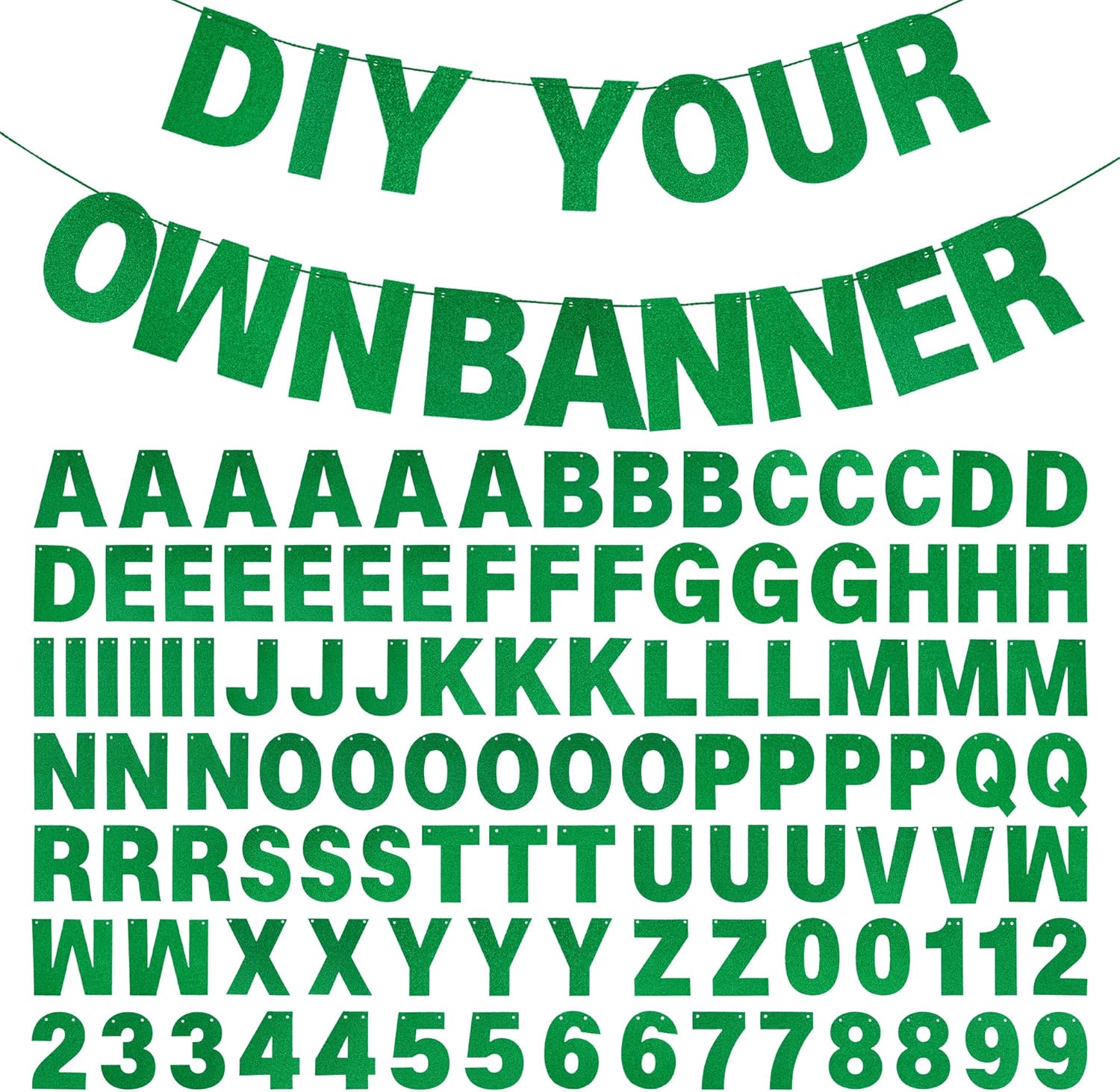 Amazon.com: DIY Banner Kit with Letters Glitter Banner Letters Green ...