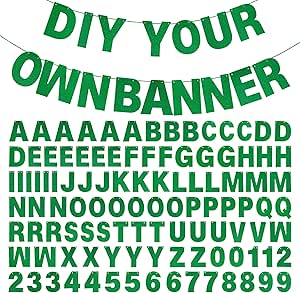 Amazon.com: DIY Banner Kit with Letters Glitter Banner Letters Green ...