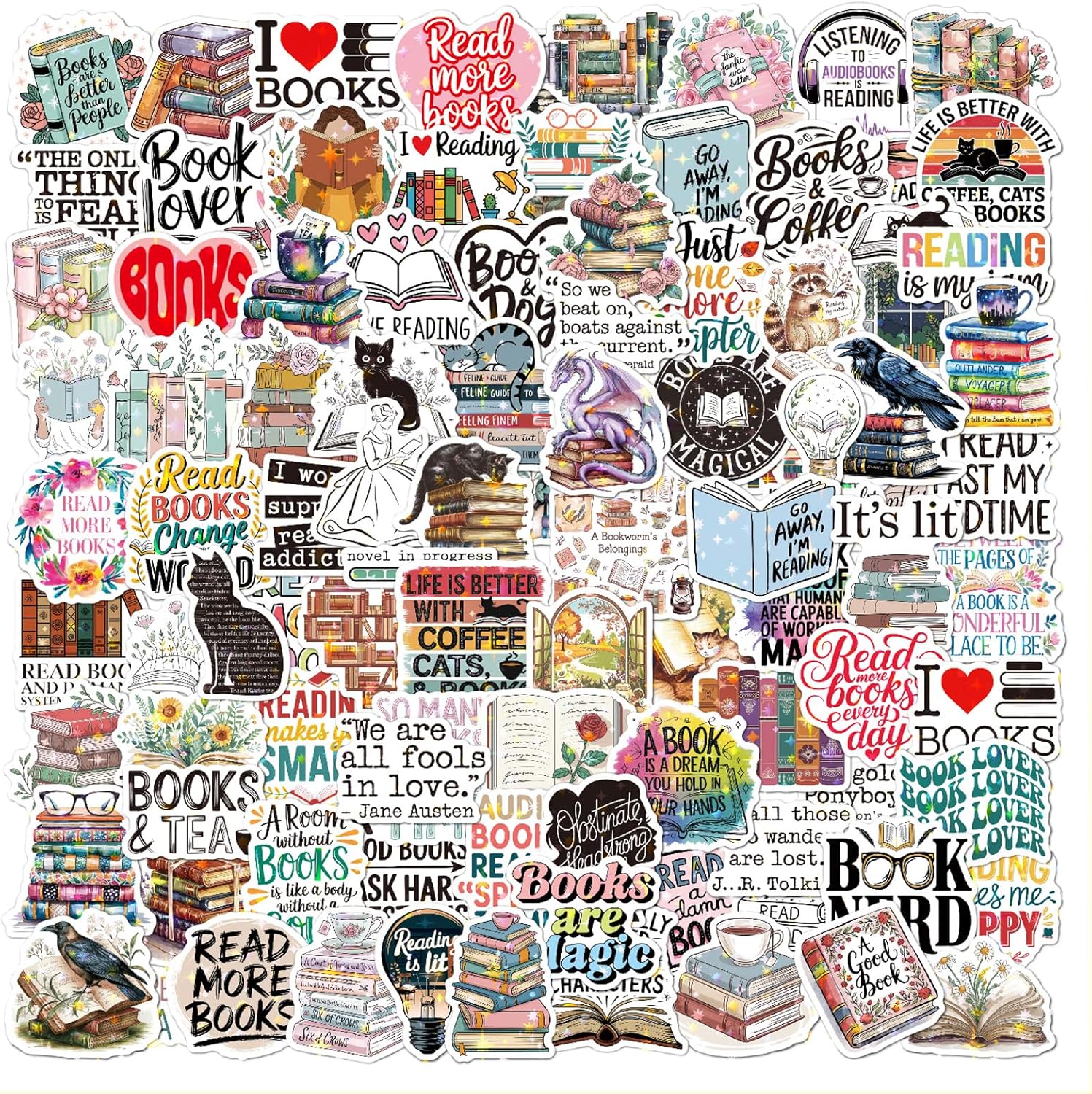 Amazon.com: 100PCS Bookish Stickers for Kindle Ebook Readers, Bling ...