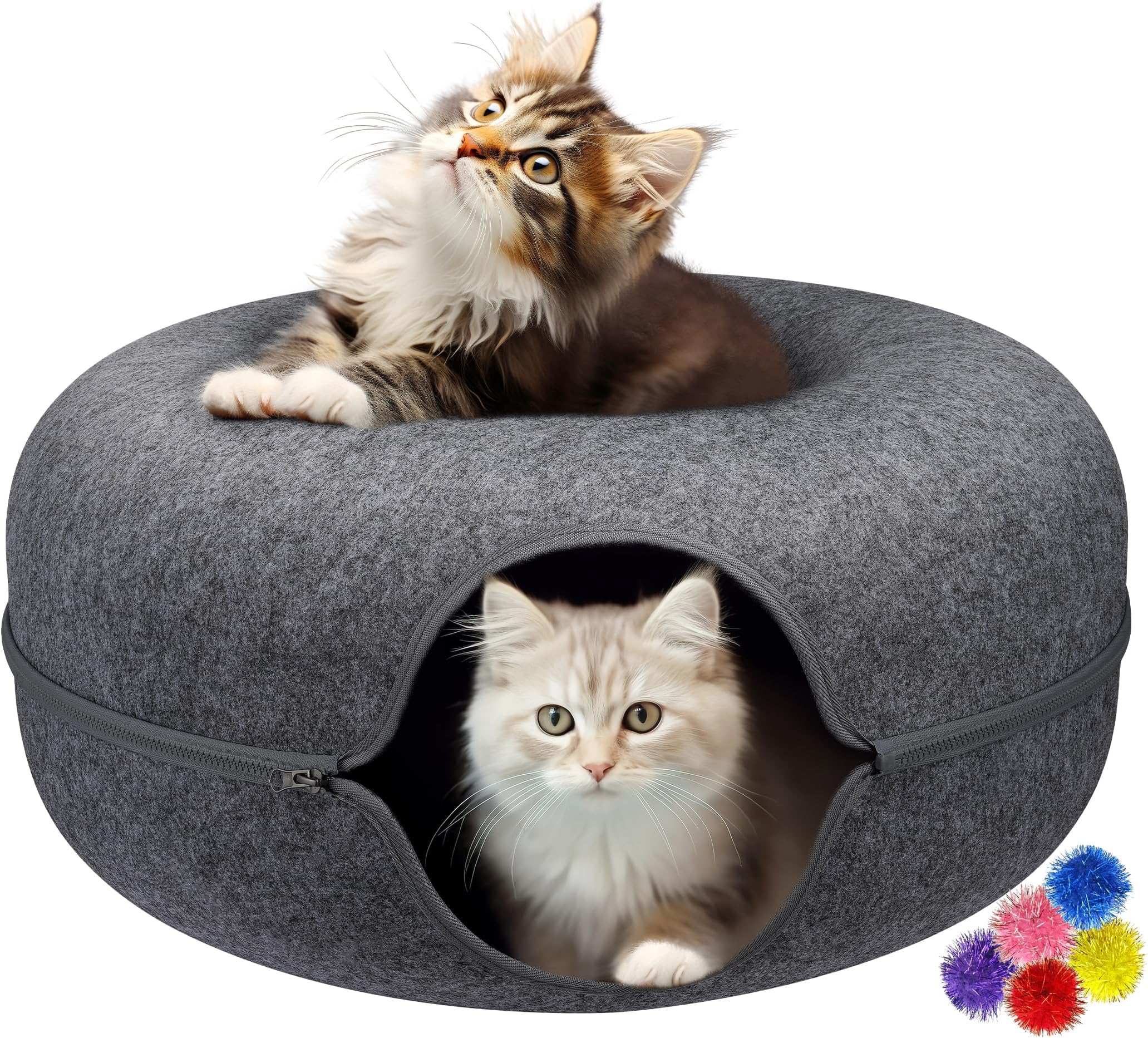 Amazon.com : MAMI&BABI Cat Cave for Indoor Cats, Cat Donut Cat Tunnel ...
