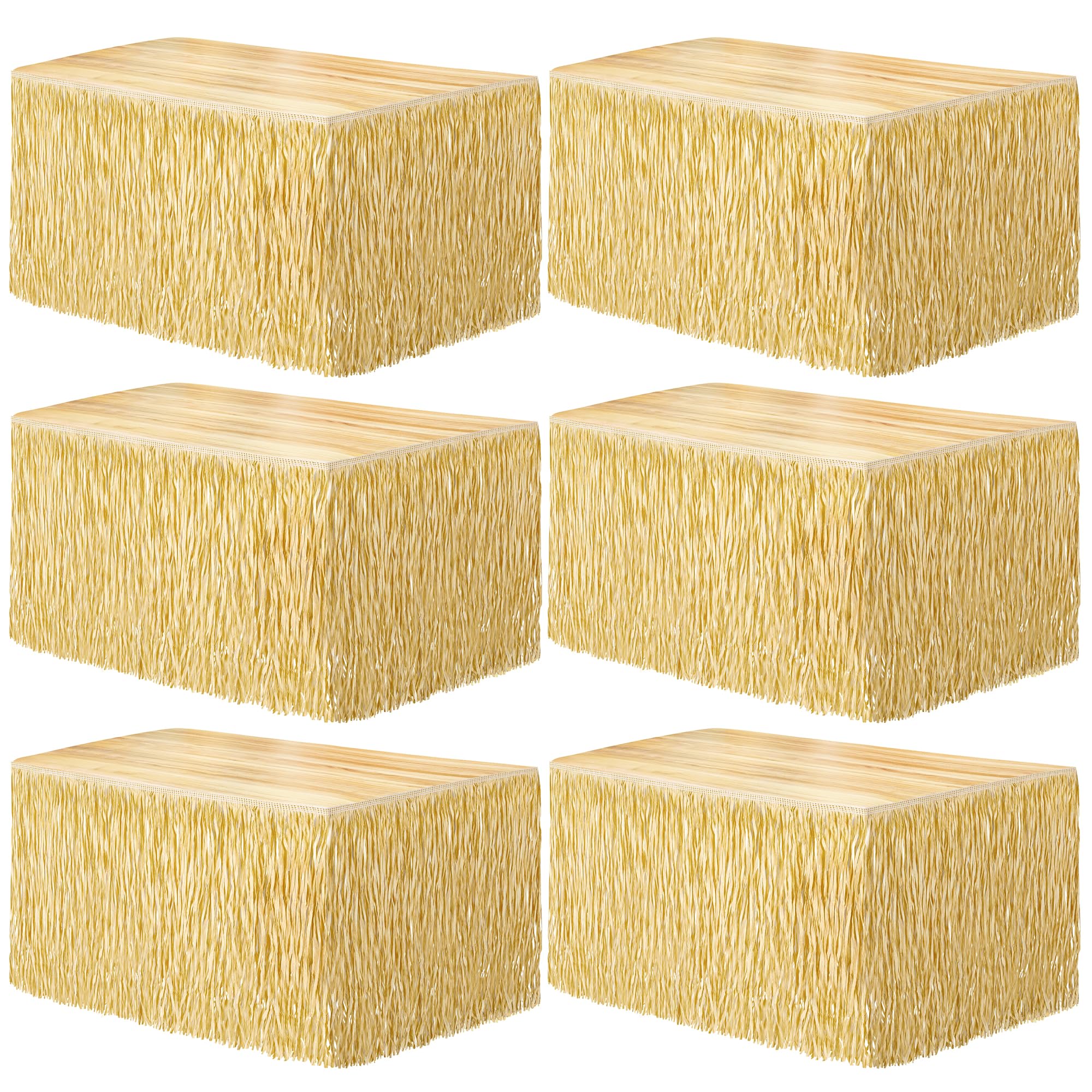 Snapklik.com : 6 Packs Luau Grass Table Skirt Paper Fringe Straw Grass ...