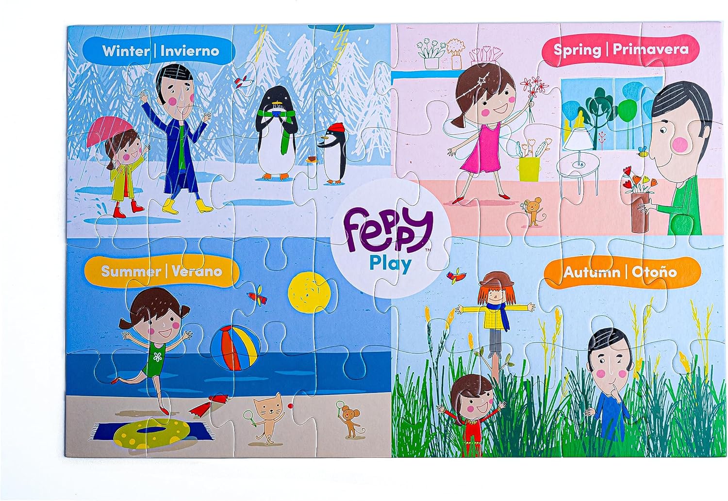 Amazon.com: Feppy Bilingual Puzzle for Toddlers 3-5 - Four Seasons Kids ...