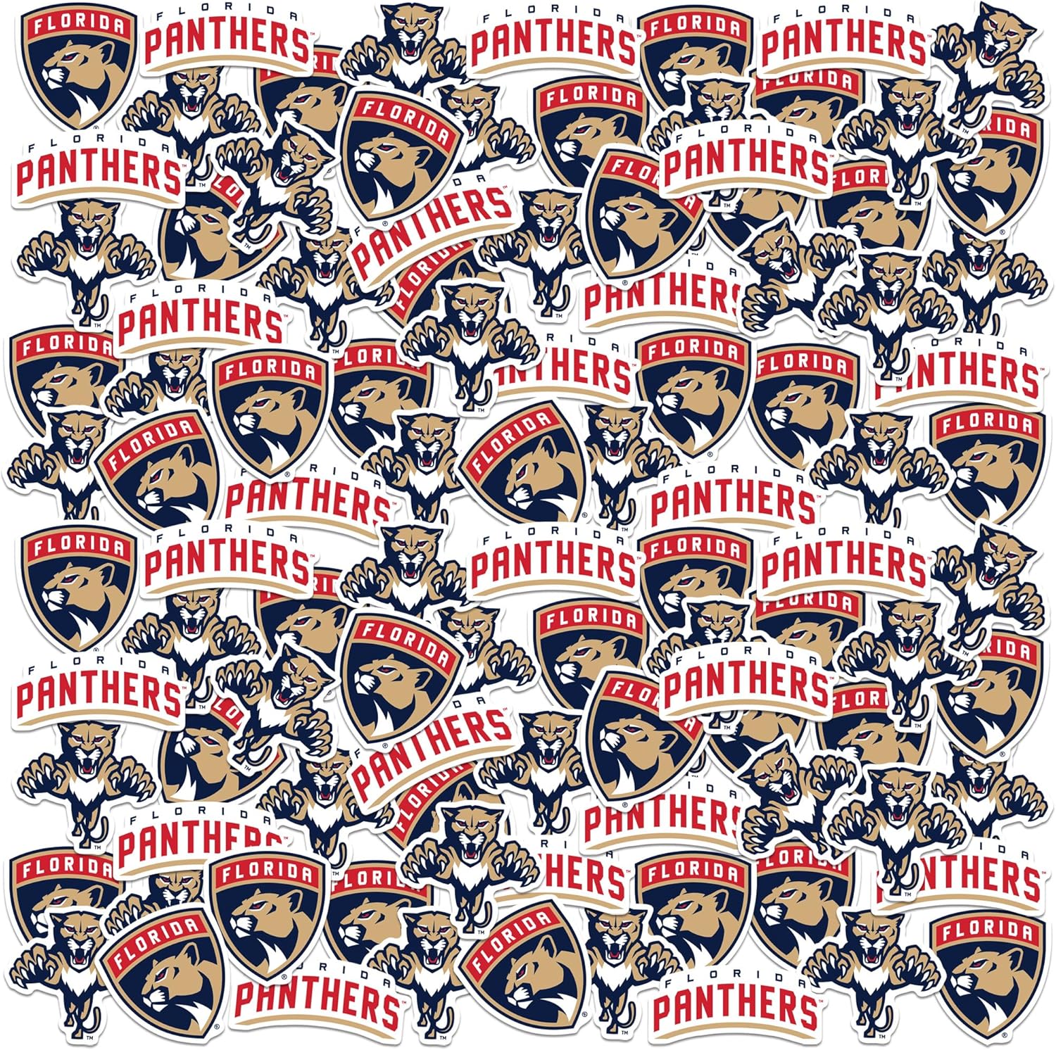 Amazon.com: NHL Logo Florida Panthers 100ct Vinyl Large Deluxe Stickers ...