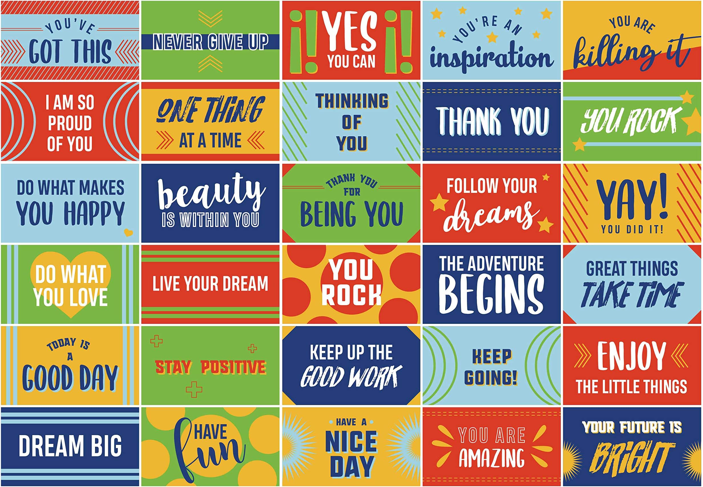 Amazon.com : Youngever 300 Pack Motivational Quote Cards, 100 Unique ...