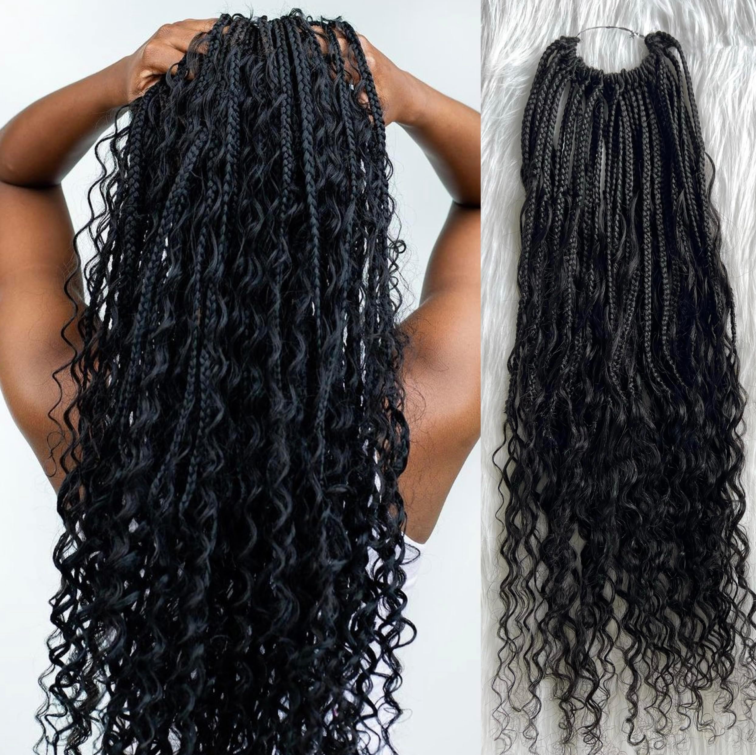 Amazon.com : Human Hair Boho Box Braids Crochet Hair for Black Women ...