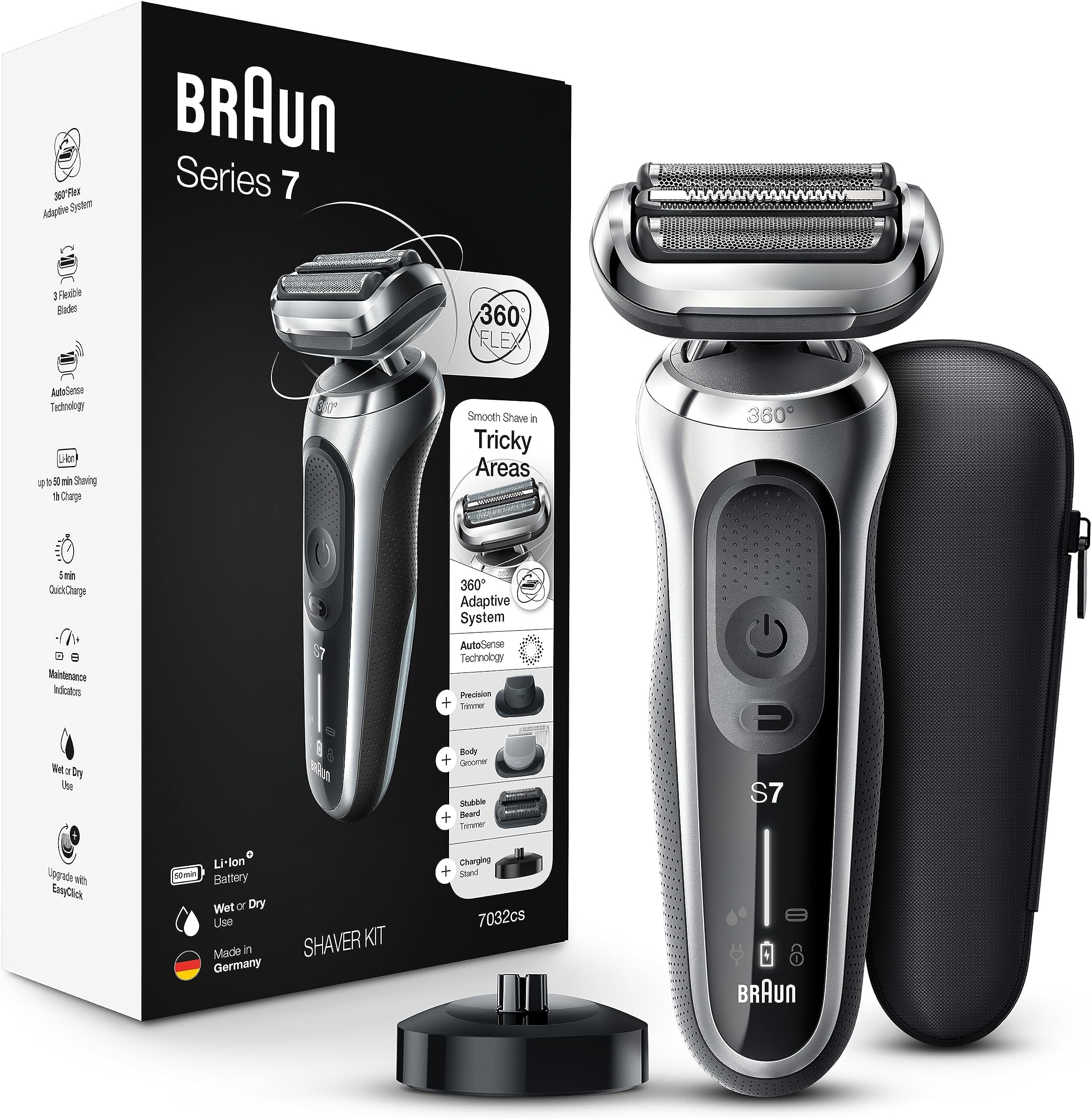 Amazon.com: Braun Series 7 7032cs Flex Electric Razor for Men, Wet ...