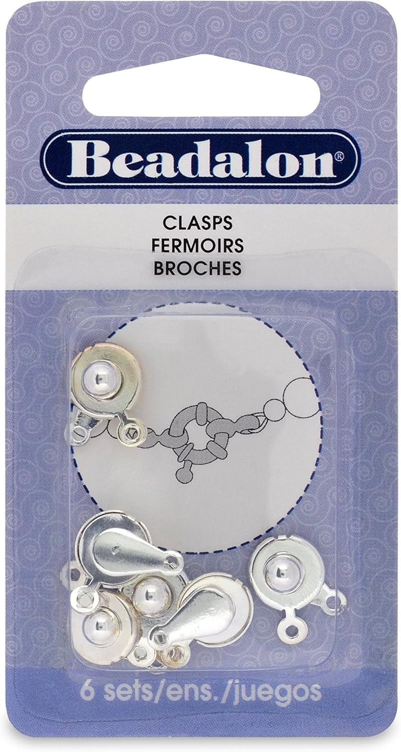Amazon.com: Beadalon Ball & Hitch Clasps 6/Pkg-Silver