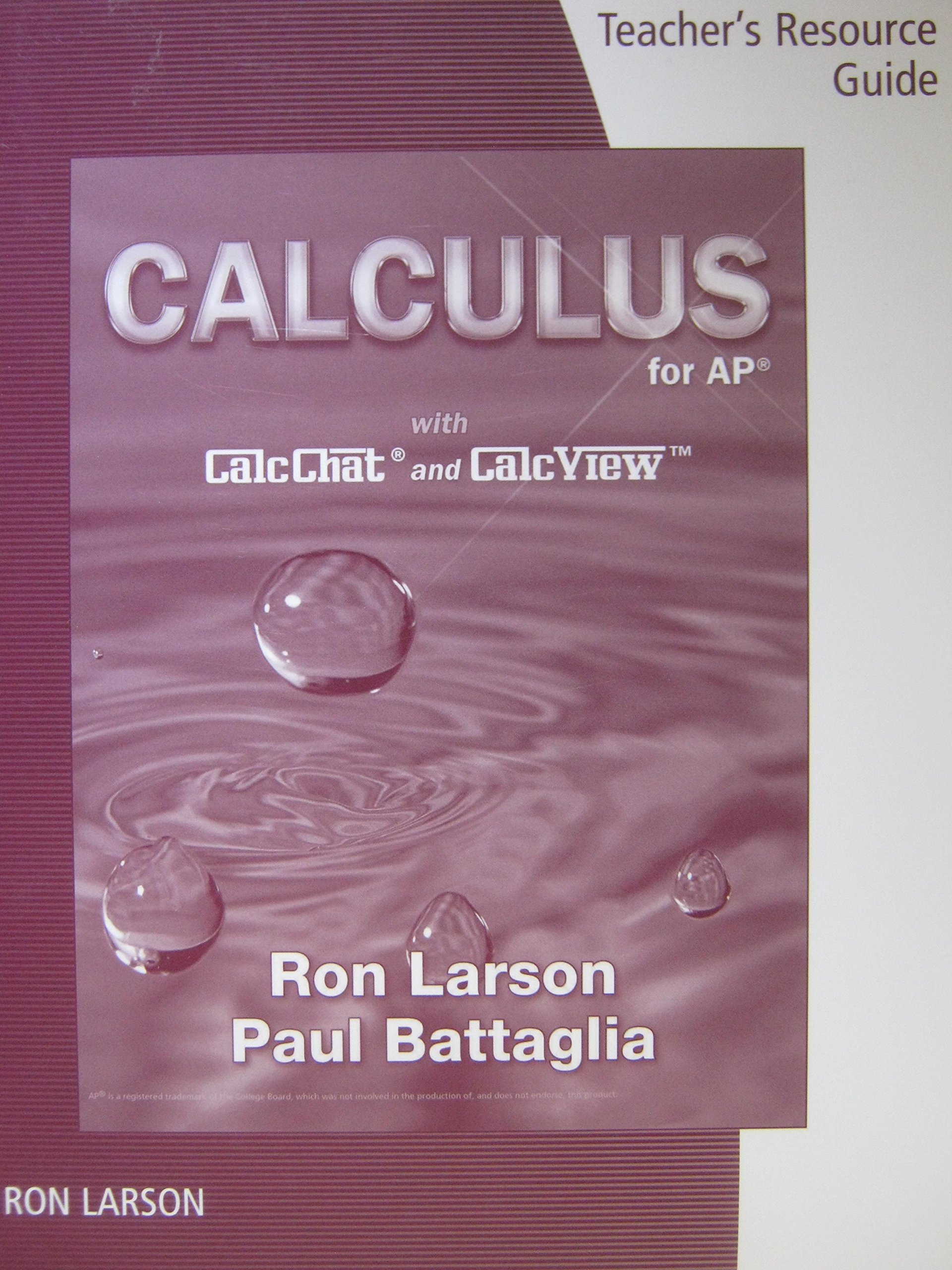 Calculus for AP Teacher's Resource Guide: Ron Larson: 9781305966574 ...
