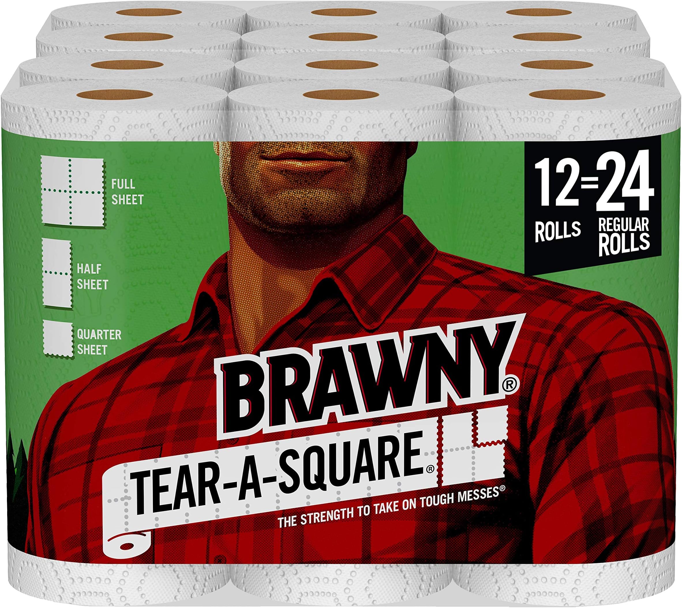 Amazon.com: Brawny Flex Paper Towels, 8 Triple Rolls = 24 Regular Rolls ...