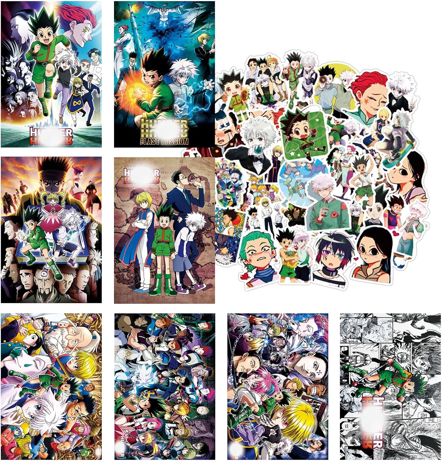 Amazon.com: CamiyeHome Anime Hunter Poster 8 Pcs (with 50 pcs Hunter ...