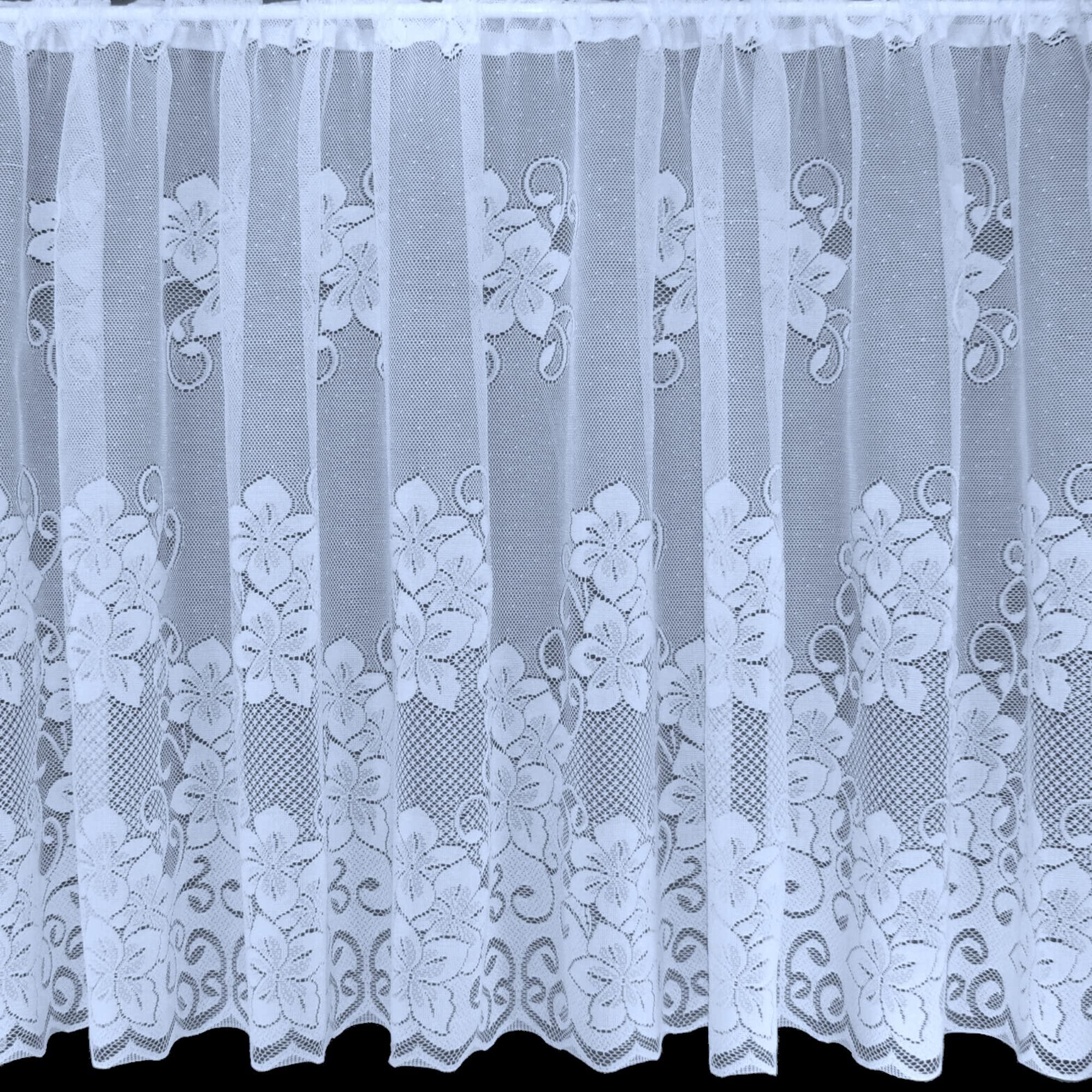 Amelia Heavy All Over Pattern Net Curtains In White - Sold By The Metre ...