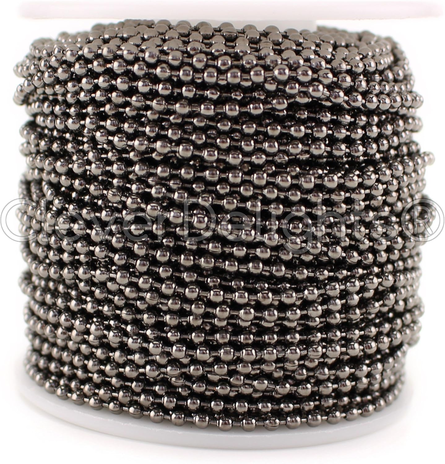 Amazon.com: CleverDelights 2.4mm (3/32") Ball Chain - Gunmetal Color ...