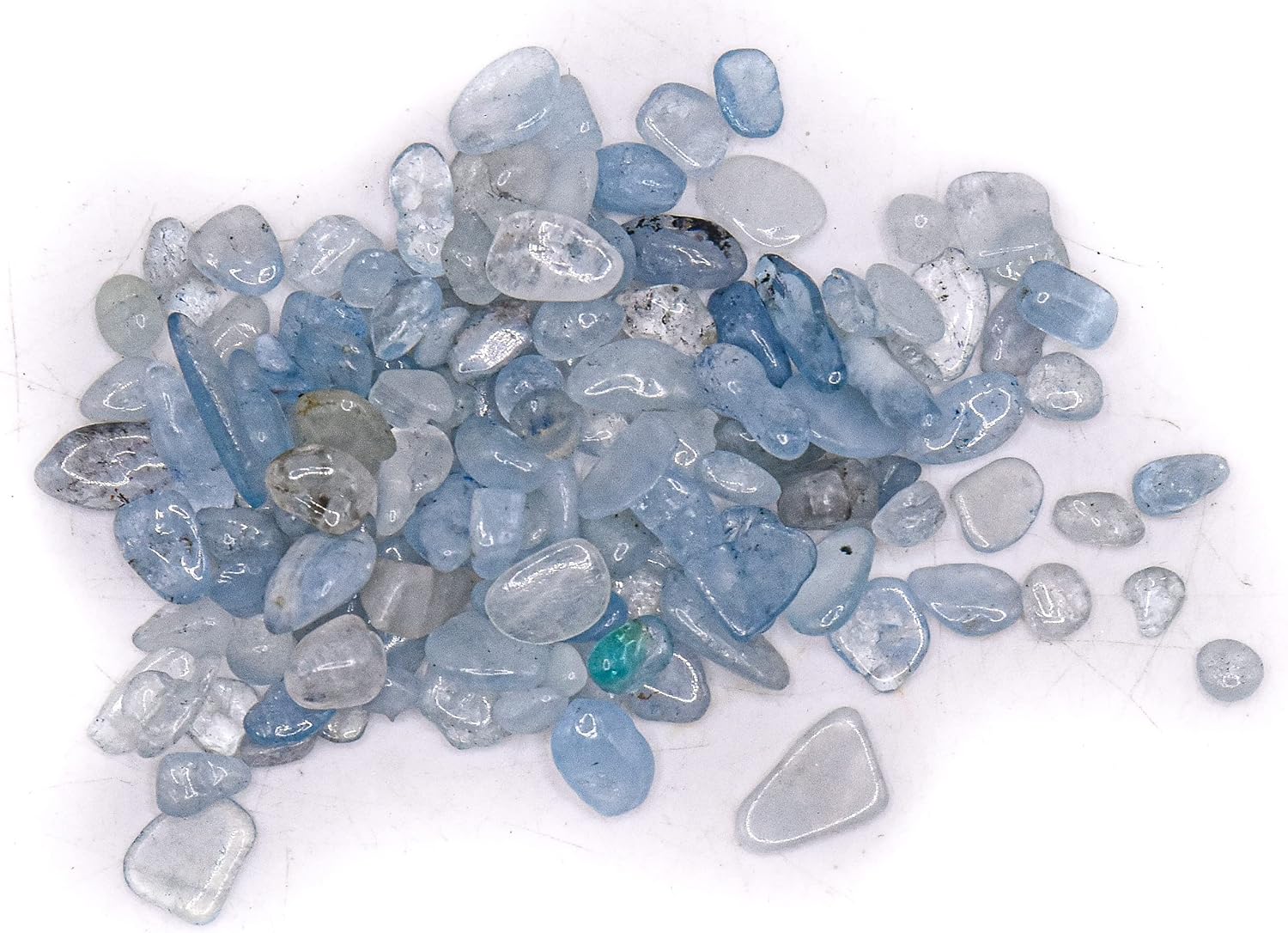 Amazon.com: 100g (3.5oz) Blue Clear Aquamarine Beryl Small Tumbled ...