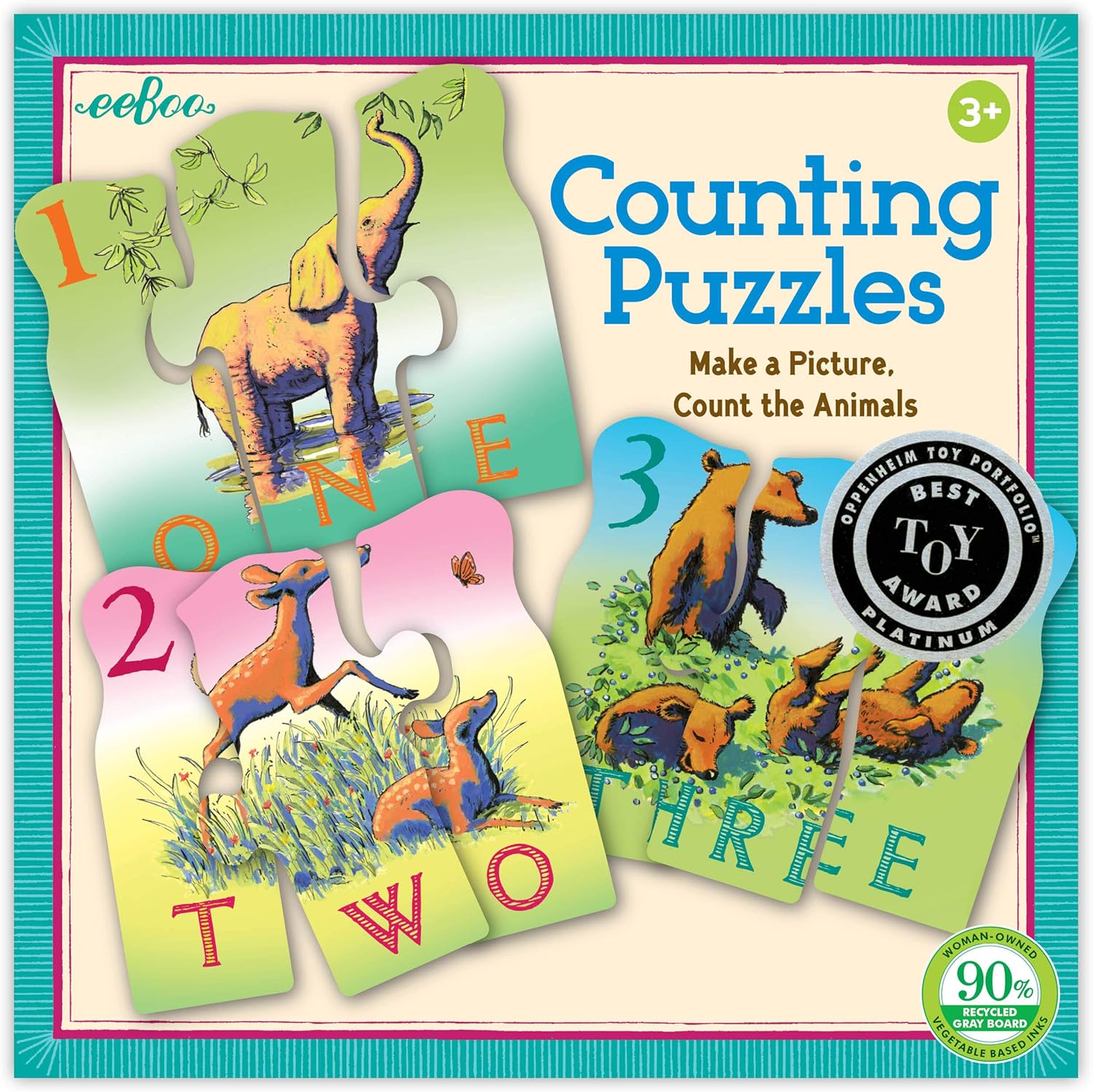 Amazon.com: eeBoo: Animal Counting Puzzle, Perfect Project for Little ...