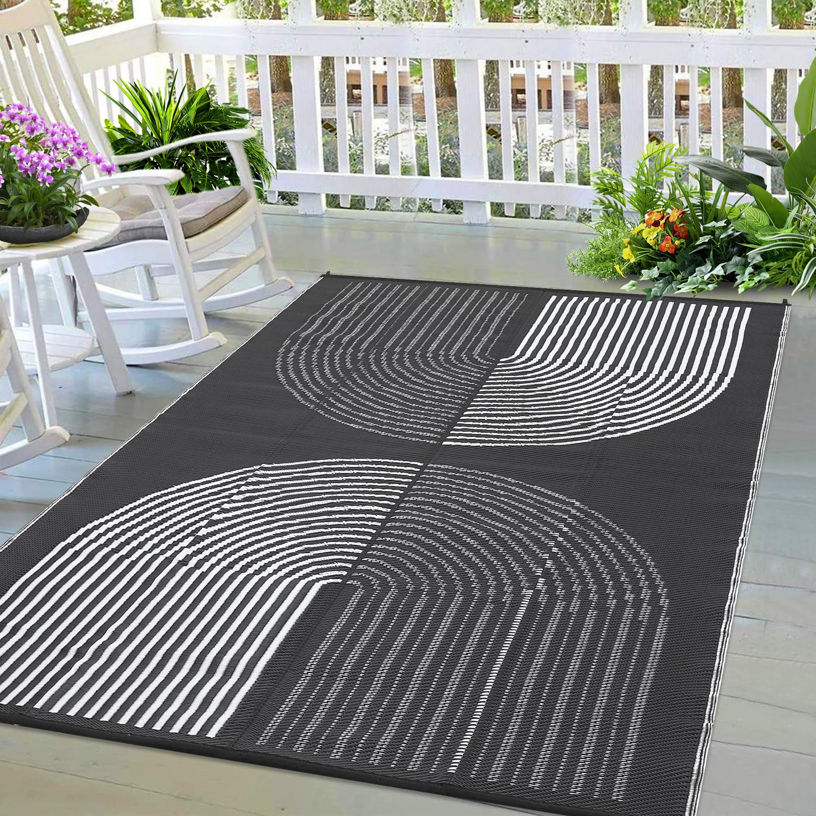 Amazon.com: KUNRAM Outdoor Rug 9x12, Modern Plastic Straw Rug Large ...