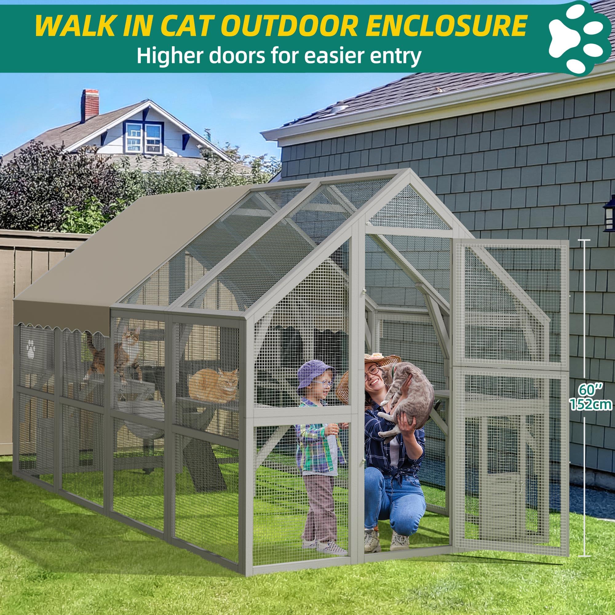 Snapklik.com : YITAHOME Catio Cat Enclosure 56ft Large Walk In Cat Cage ...
