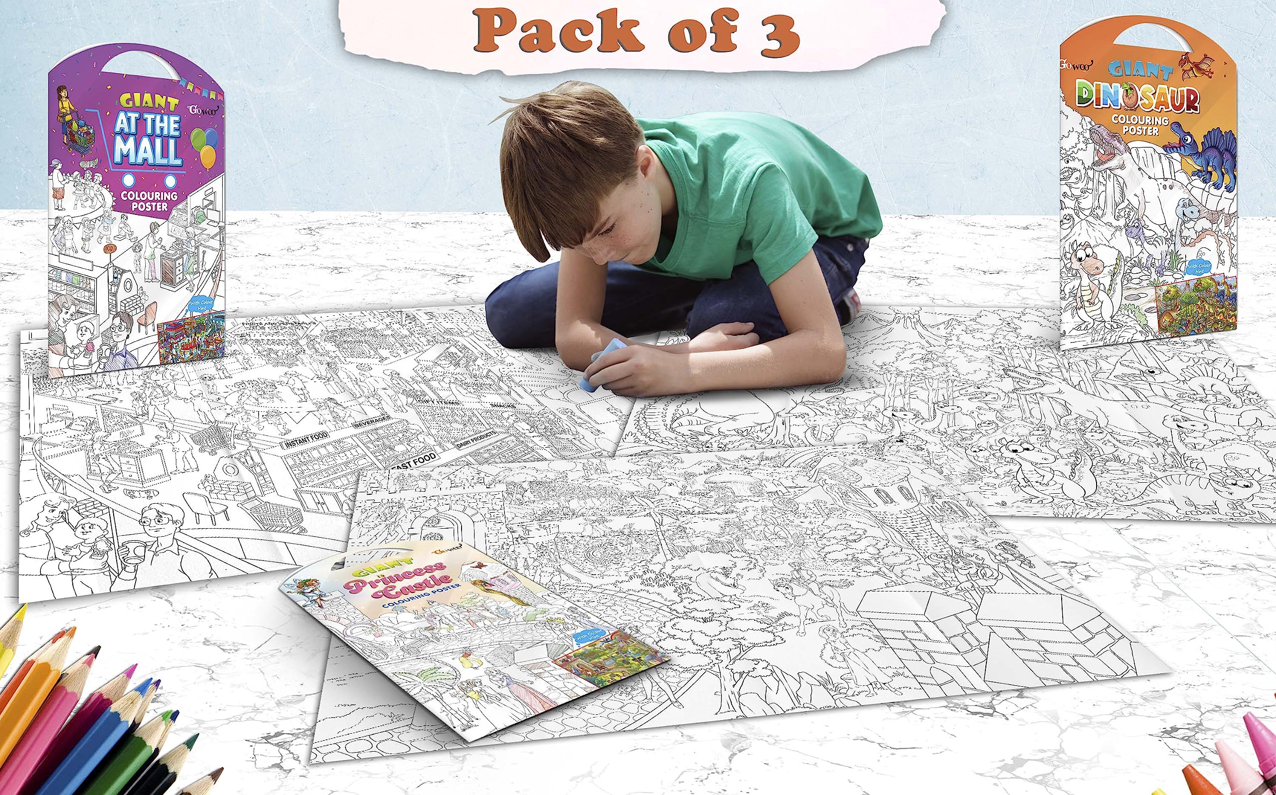Giant At The Mall Colouring Poster Giant Princess Castle Colouring ...