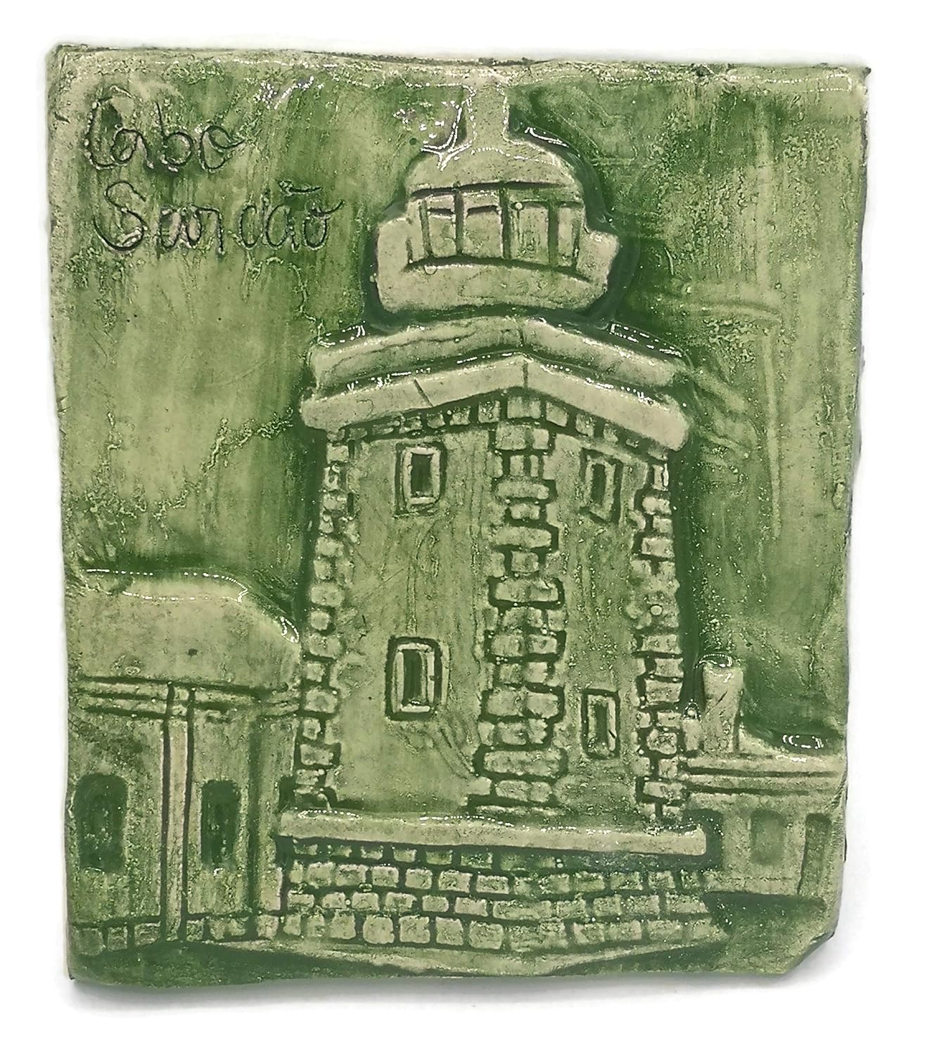 Amazon.com: Handmade Green Ceramic Lighthouse Tile : Home & Kitchen