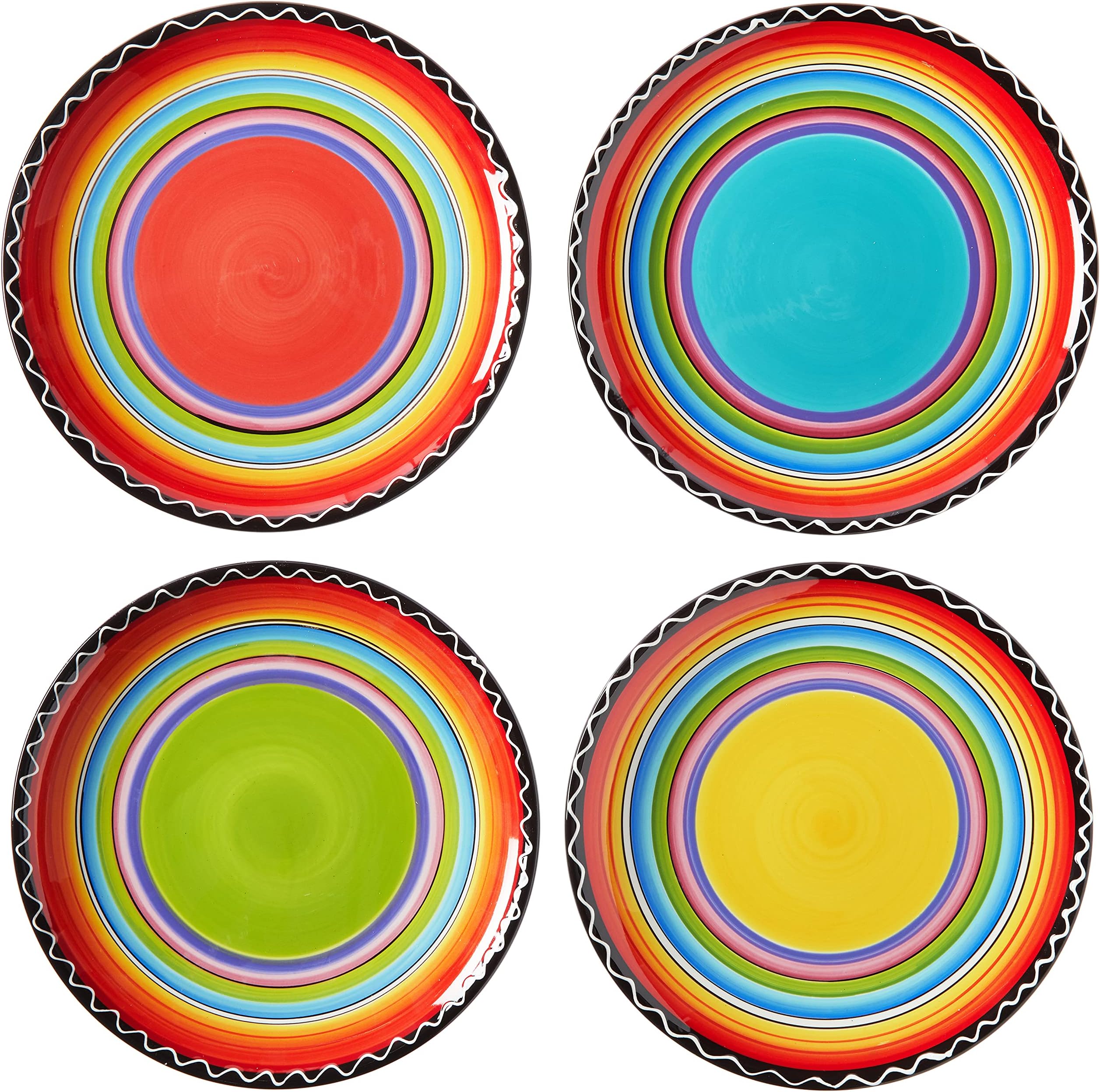 Amazon.com | Tequila Sunrise Salad Dessert Plates Set of 4, 9-Inch ...