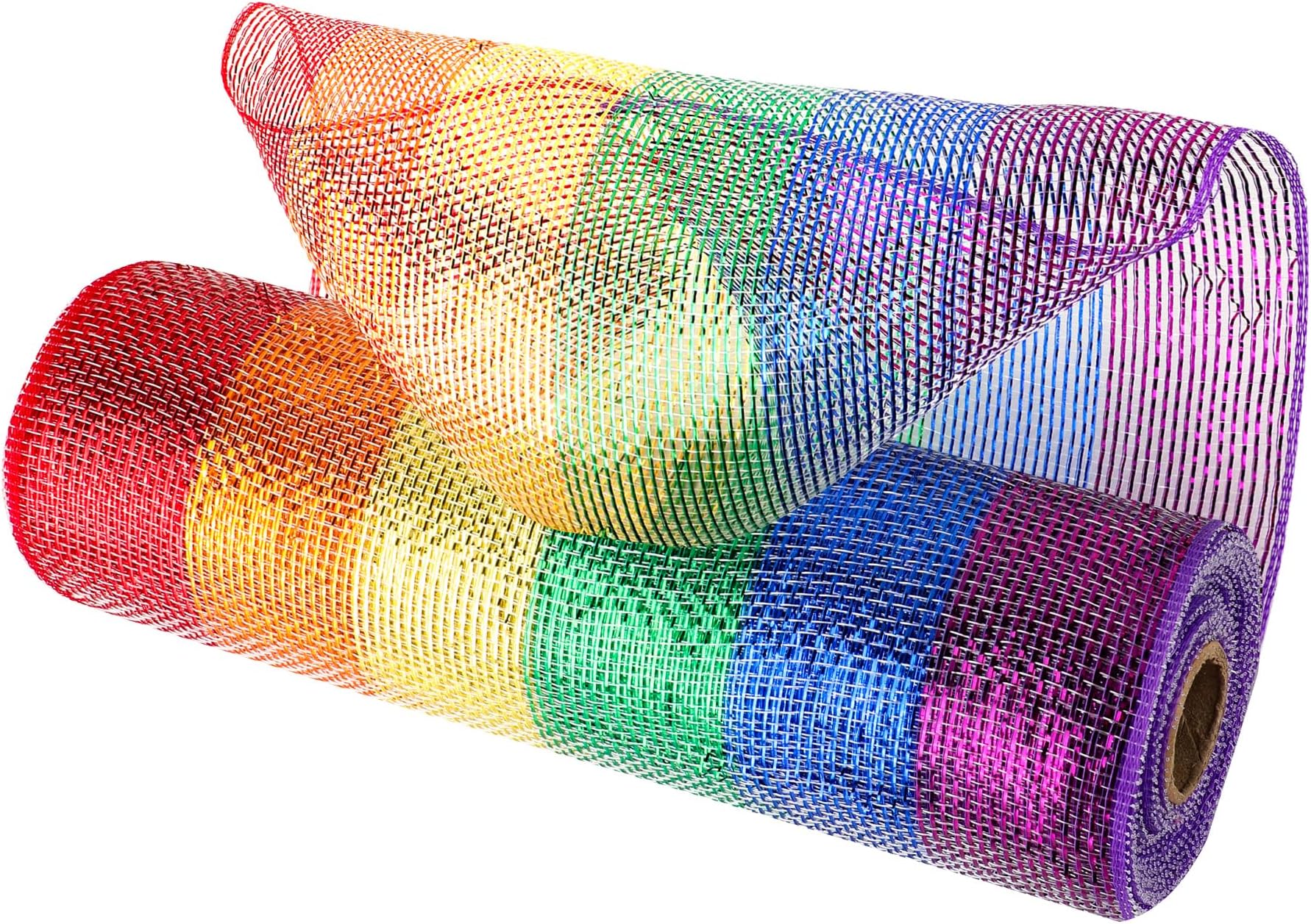 Amazon.com: Multi Color Deco Poly Mesh Ribbon 10 Inch x 30 Feet | Red ...