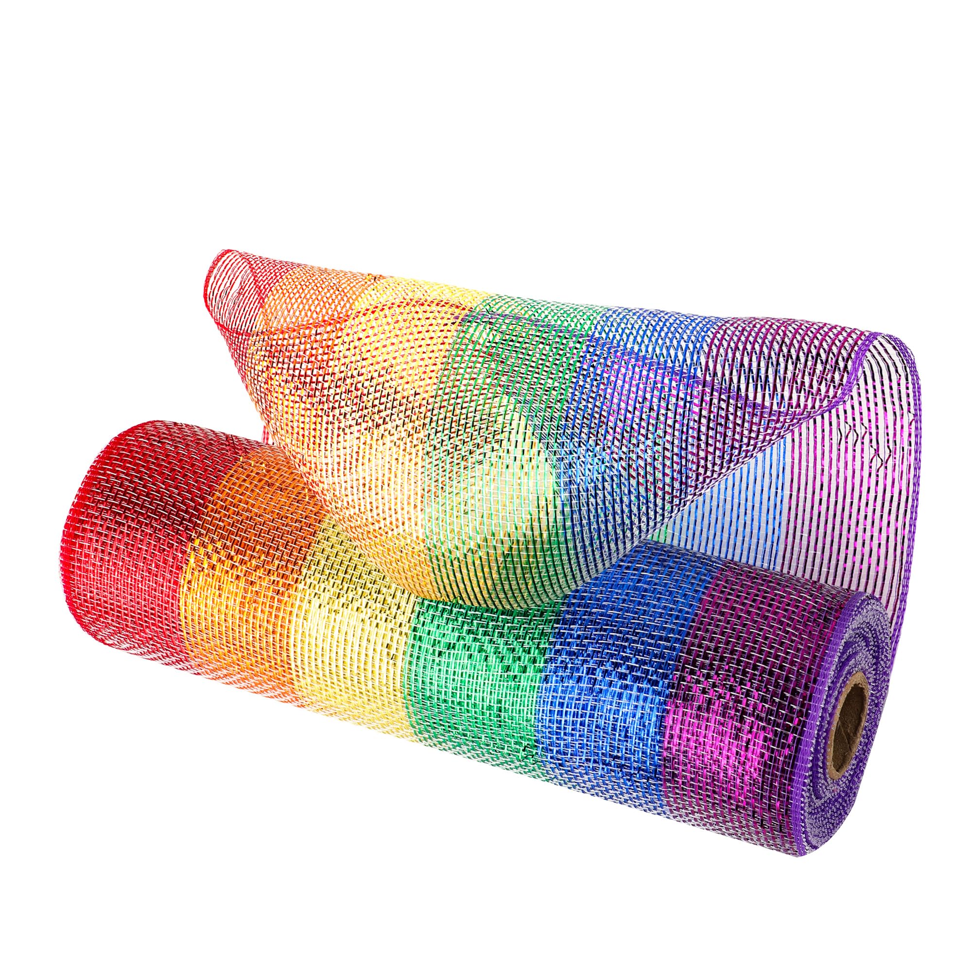 Amazon.com: Generic 1 Roll Rainbow Metallic Deco Mesh Ribbon 10 in x 30 ...