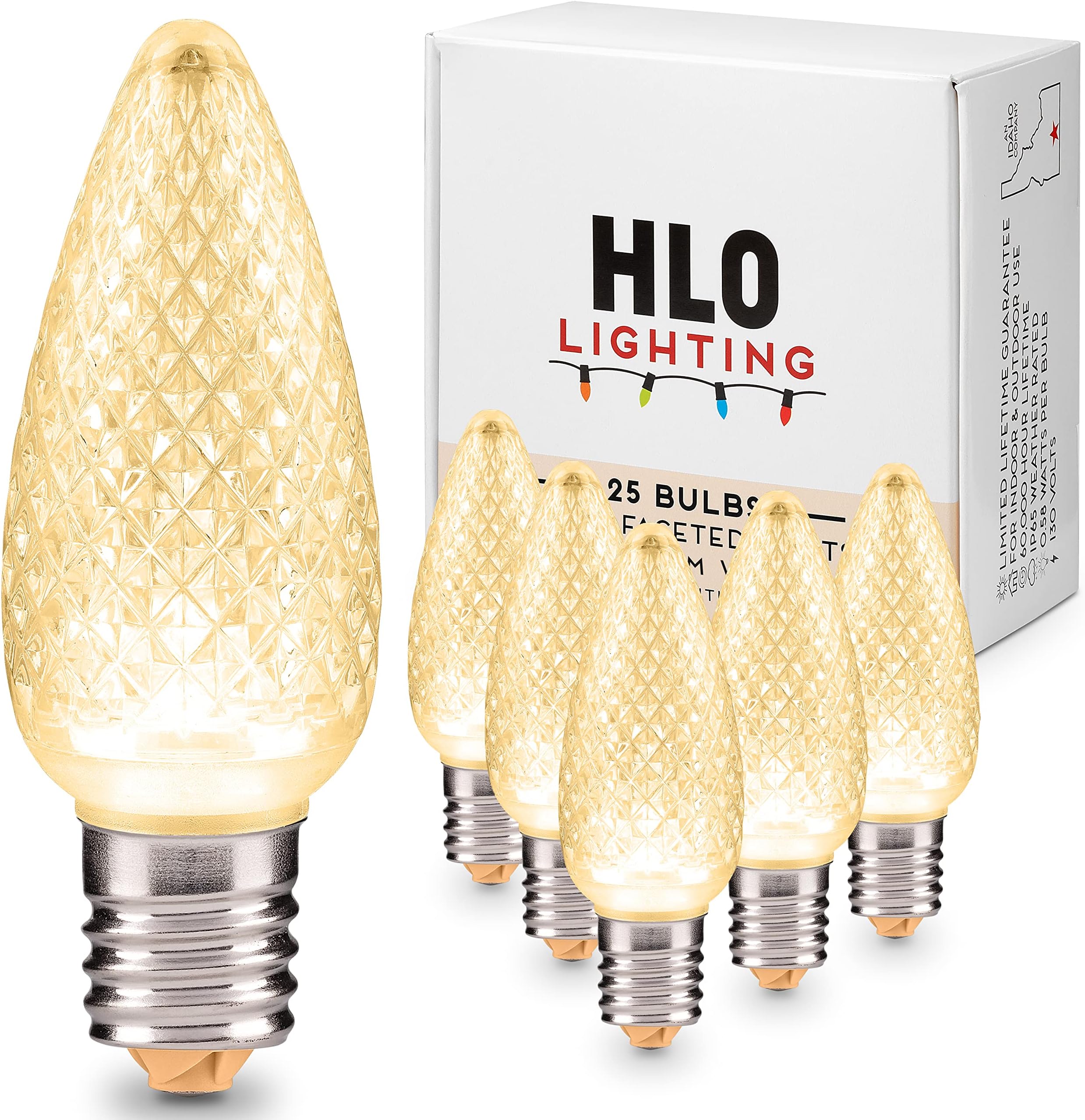 Set of 25 Holiday Lighting Outlet C9 LED Christmas Lights | Red C9 LED ...