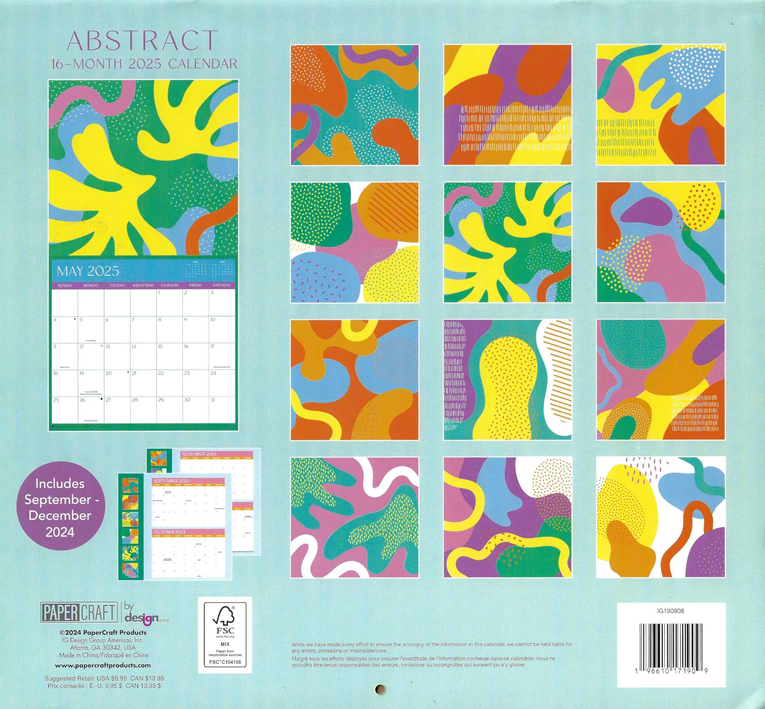 Snapklik.com : Abstract 2025 Full Size Wall Calendar For Planning