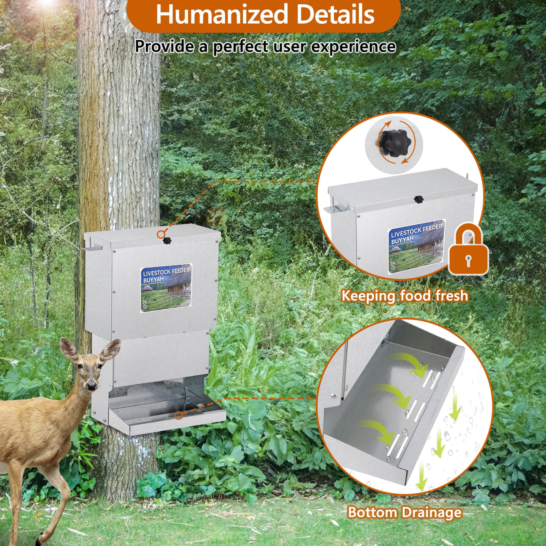 Snapklik.com : Deer Tree Protein Feeder, 60 Pounds Deer Feeder Box ...