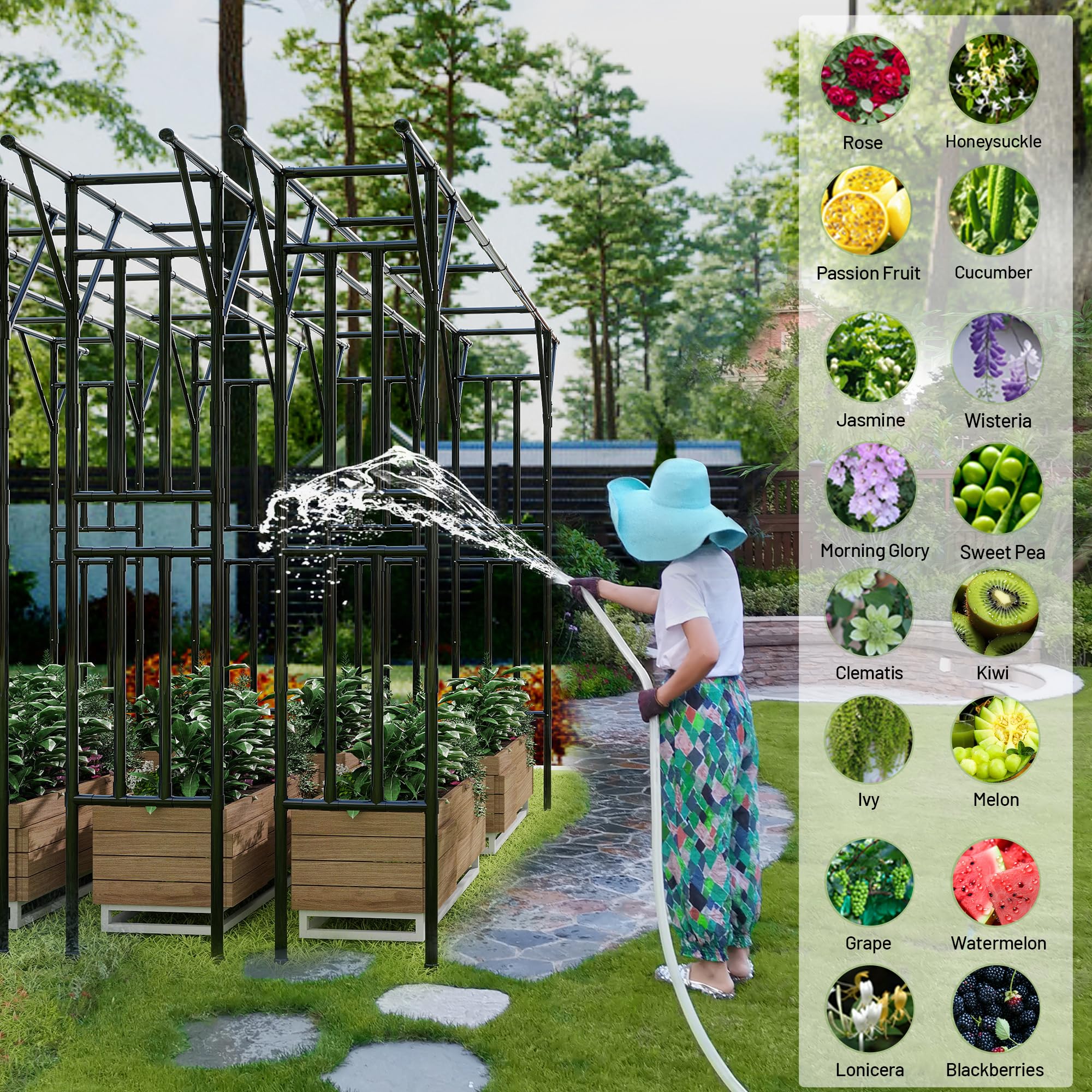 Snapklik.com : Carotex Flat Top Garden Arch Arbor Trellis, 11.81FT X 9 ...